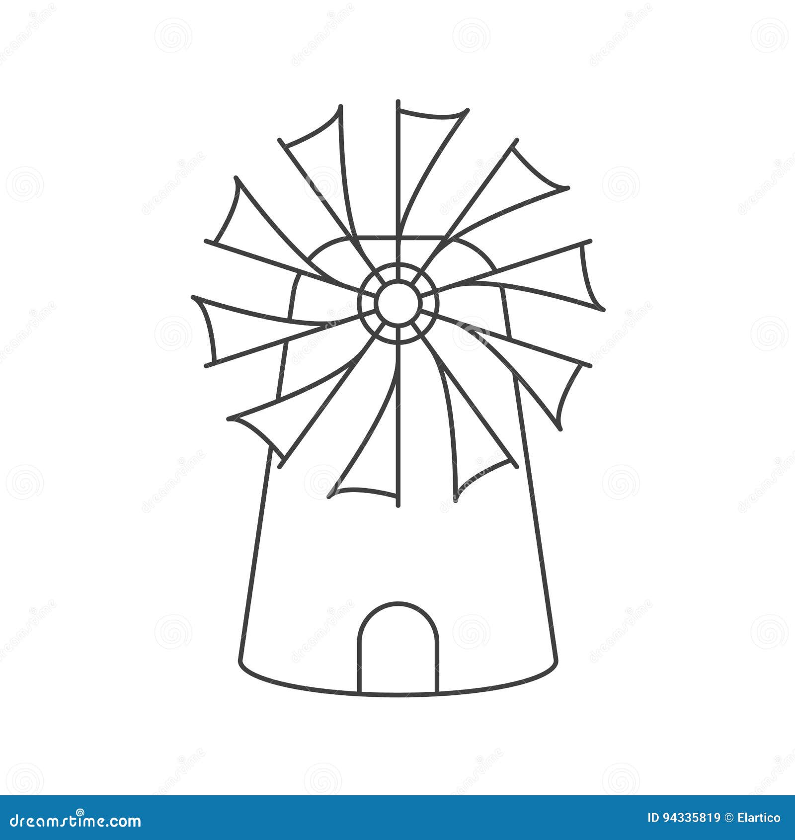 Contour van de Molen vector illustratie. Illustration of trek - 94335819