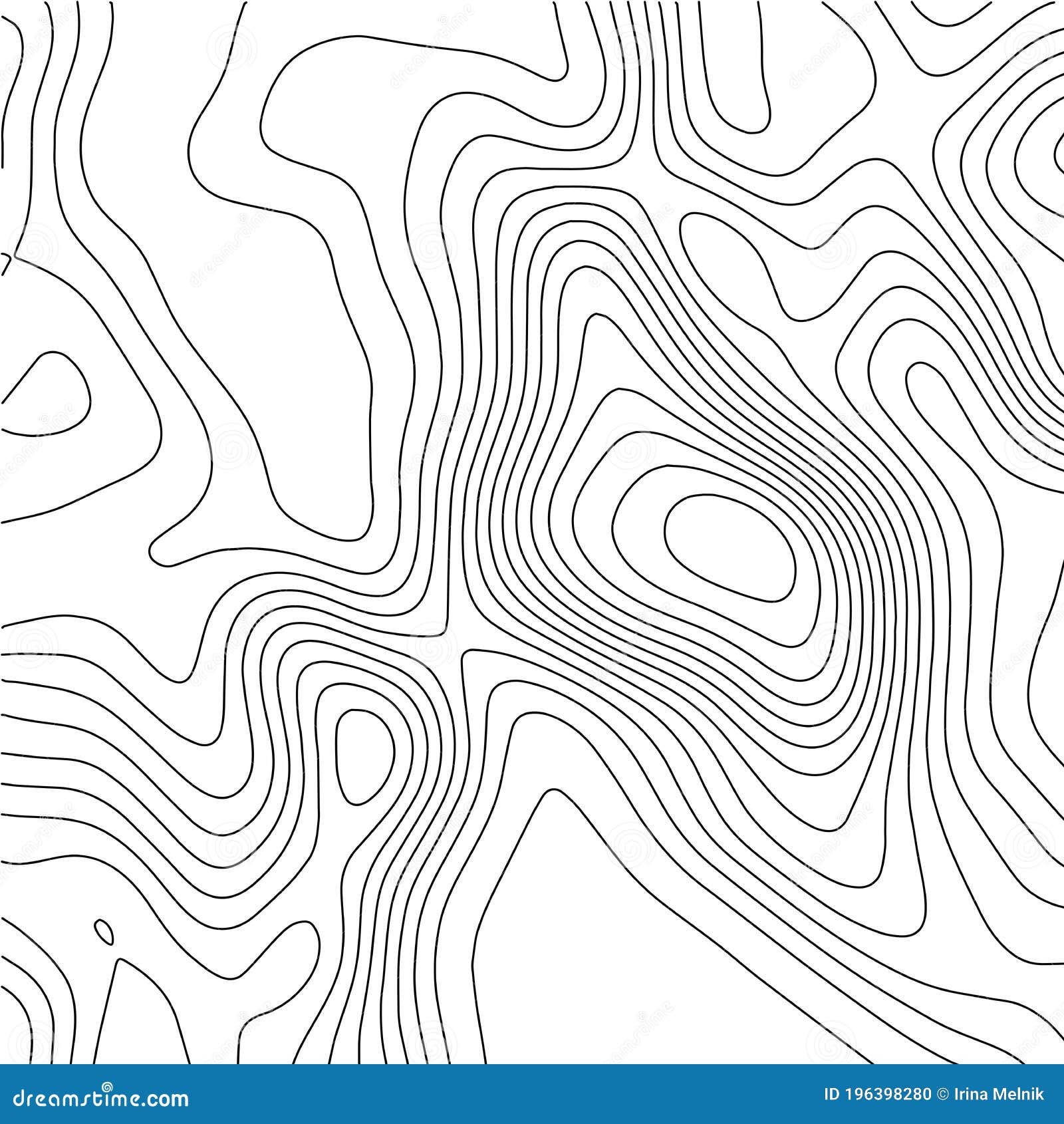 Contour Vector Illustration. Abstract Topographic Map Background ...