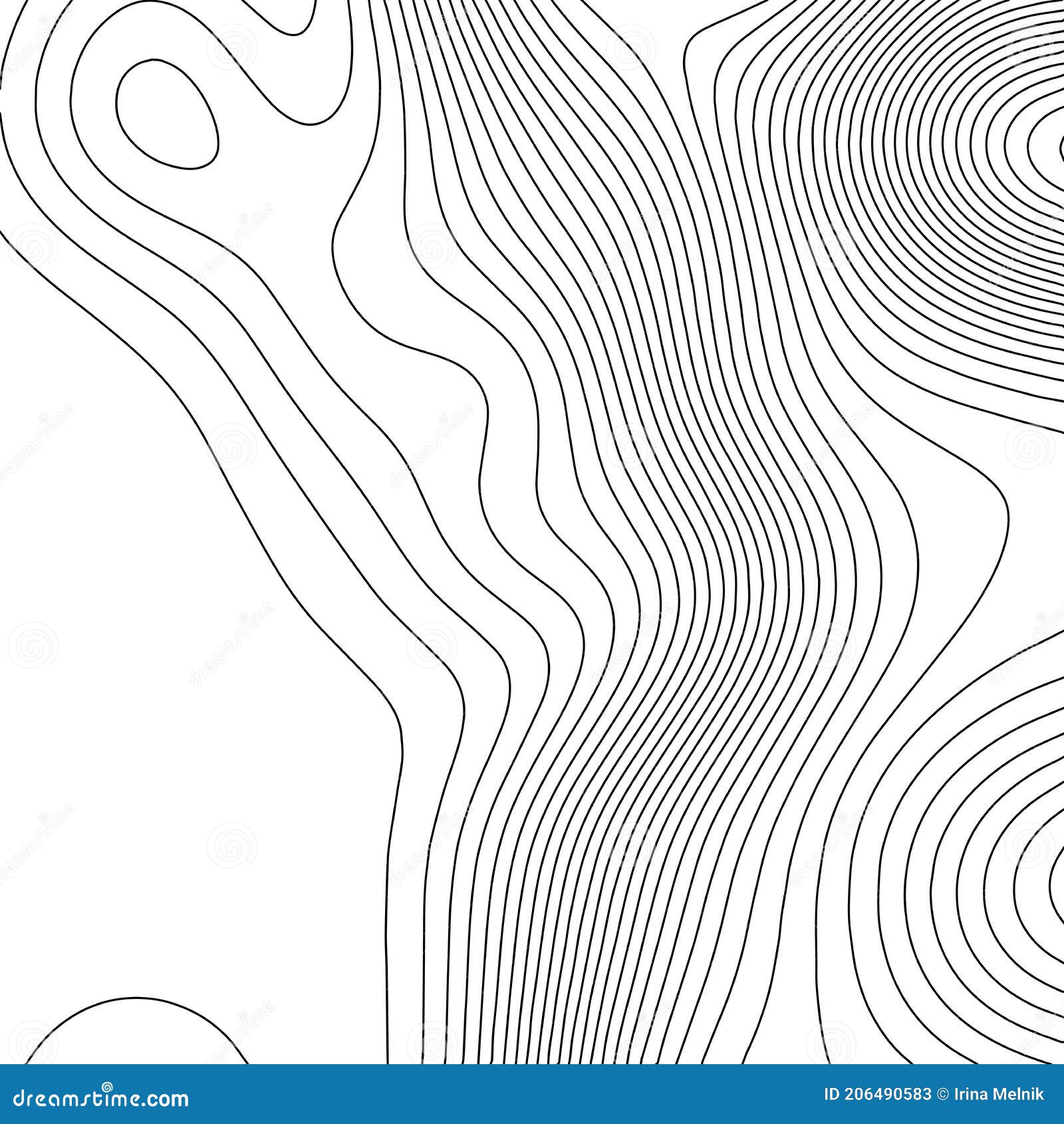 Contour Vector Illustration. Abstract Topographic Map Background Stock ...