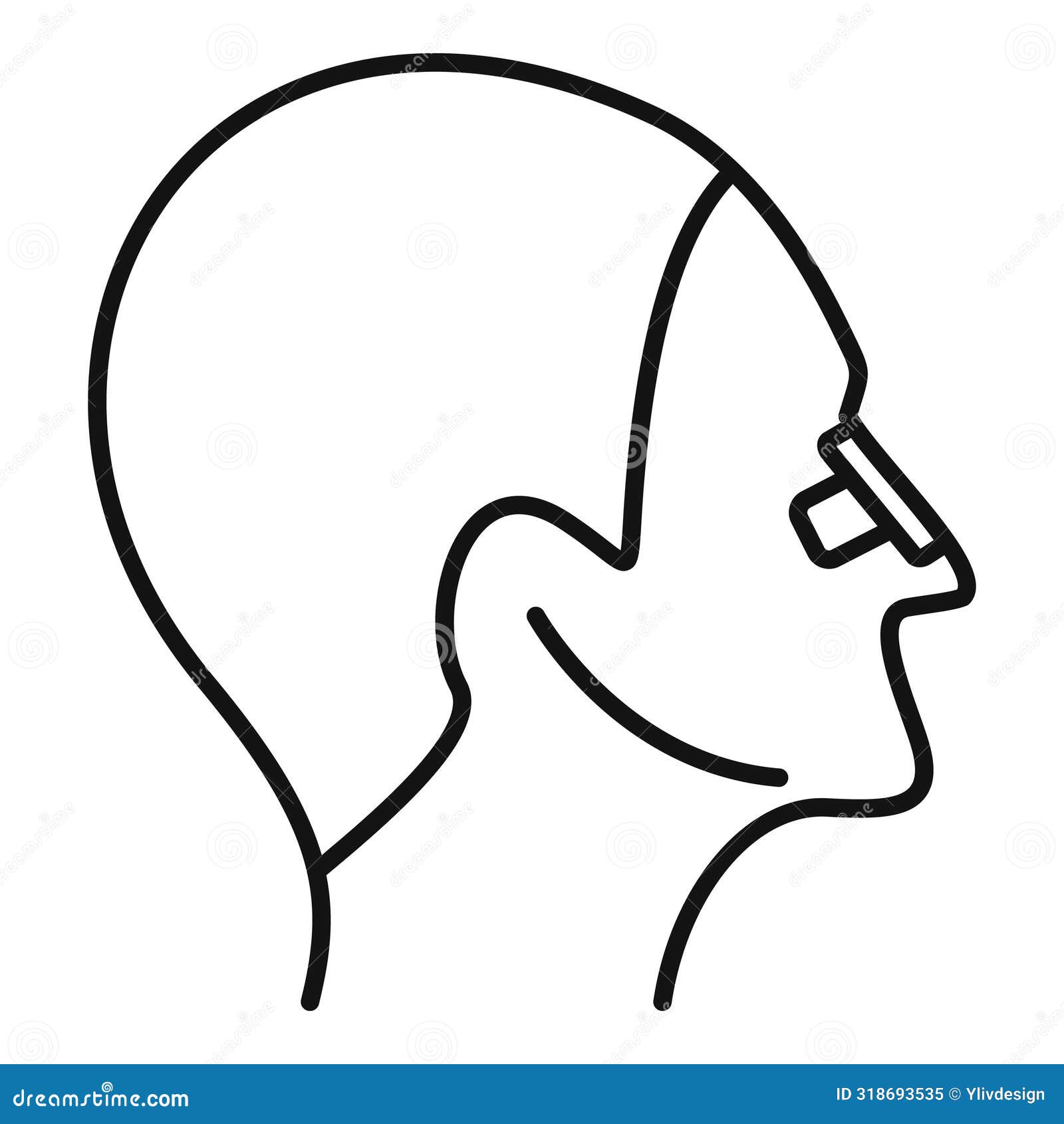 Simplistic Human Head Profile Line Drawing Stock Vector - Illustration ...