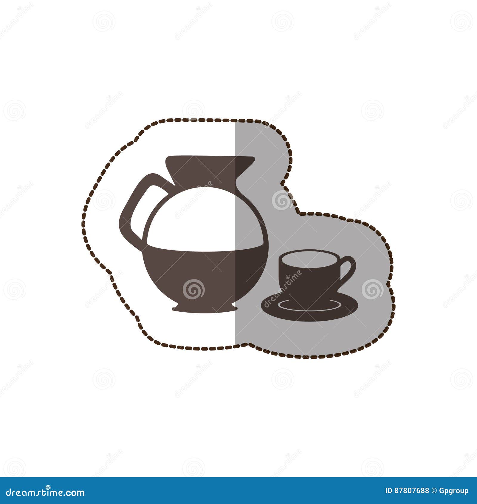 Creamers Icon Represented By A Jug Filled With Milk Cream Cartoon ...