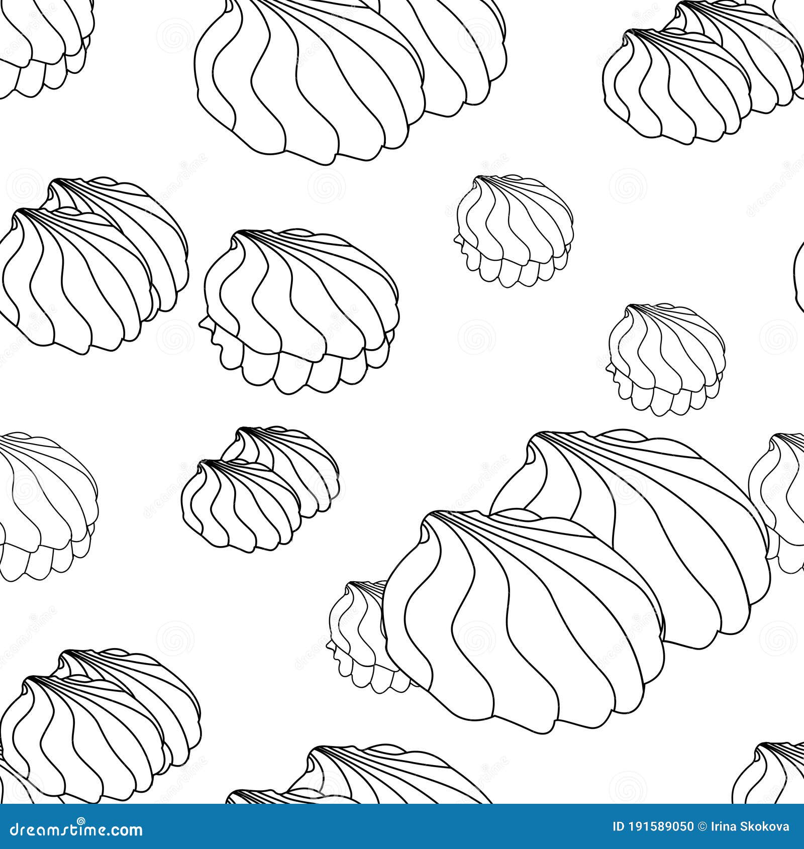 Contour Zephyr on a White Background. Vector Seamless Pattern Stock ...