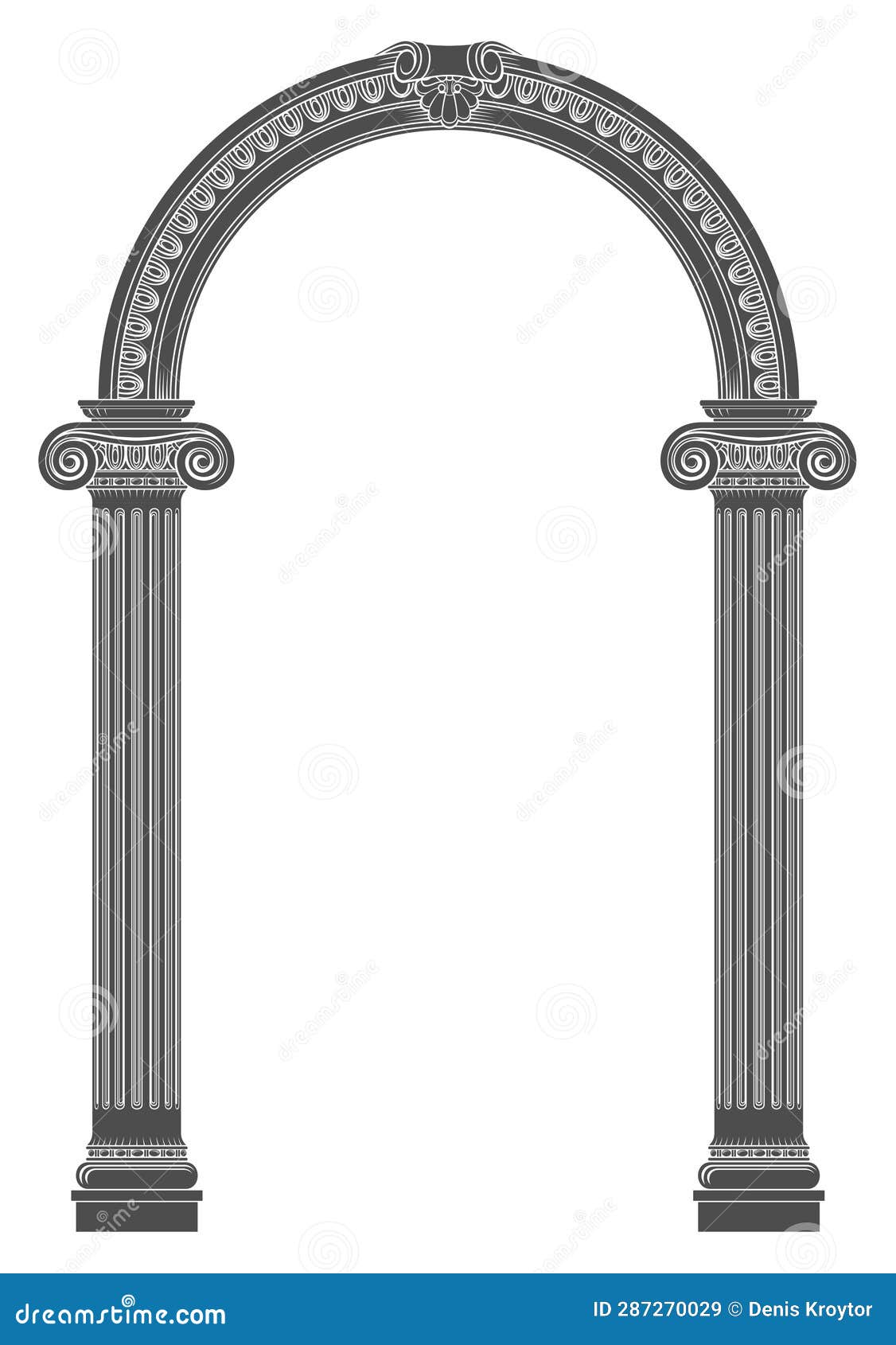 Classical Arch with Greek Ionic Columns Stock Illustration ...