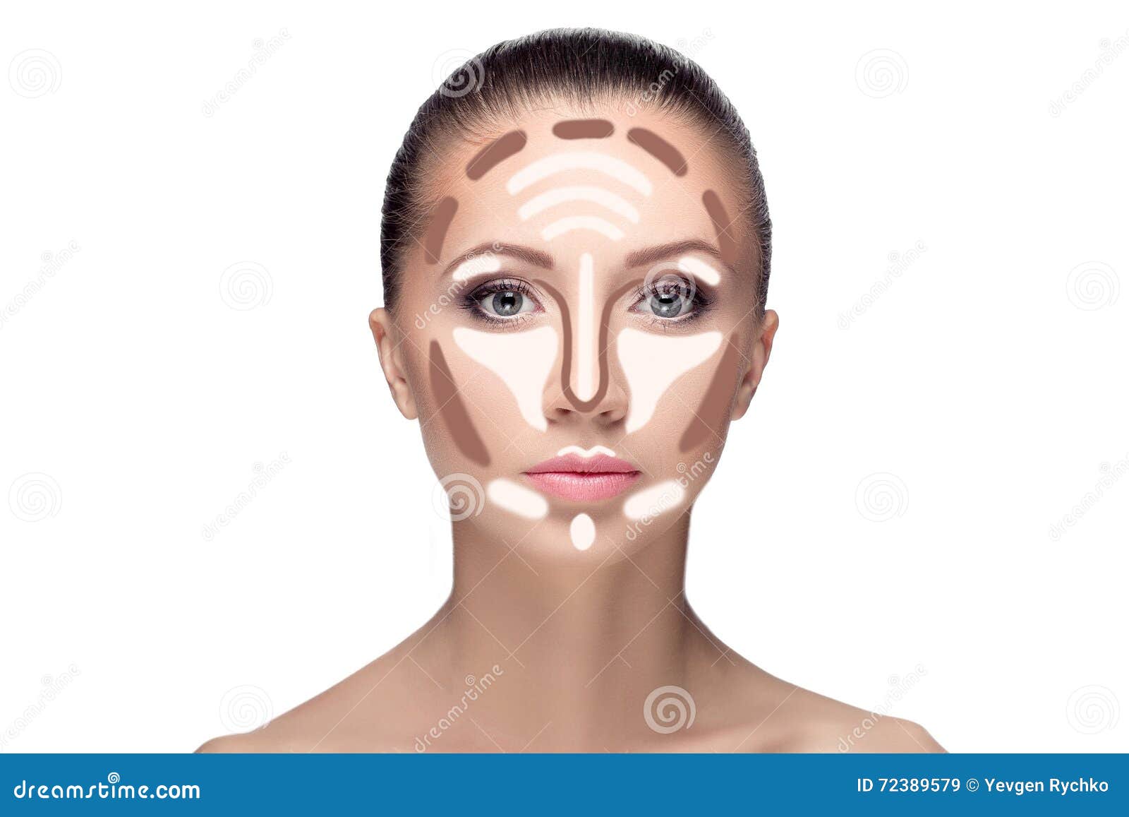 Contouring Componga La Cara De La Mujer Imagen de archivo - Imagen de ...