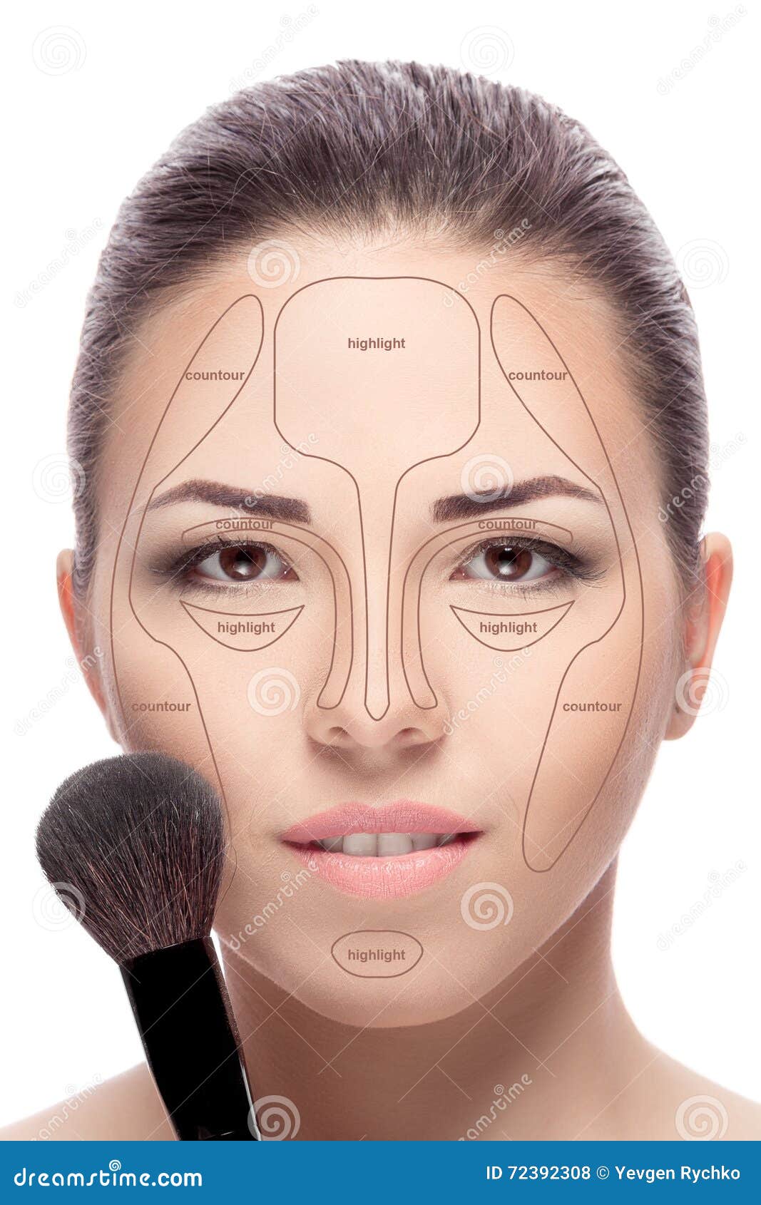 Contouring Componga La Cara De La Mujer Foto de archivo - Imagen de ...