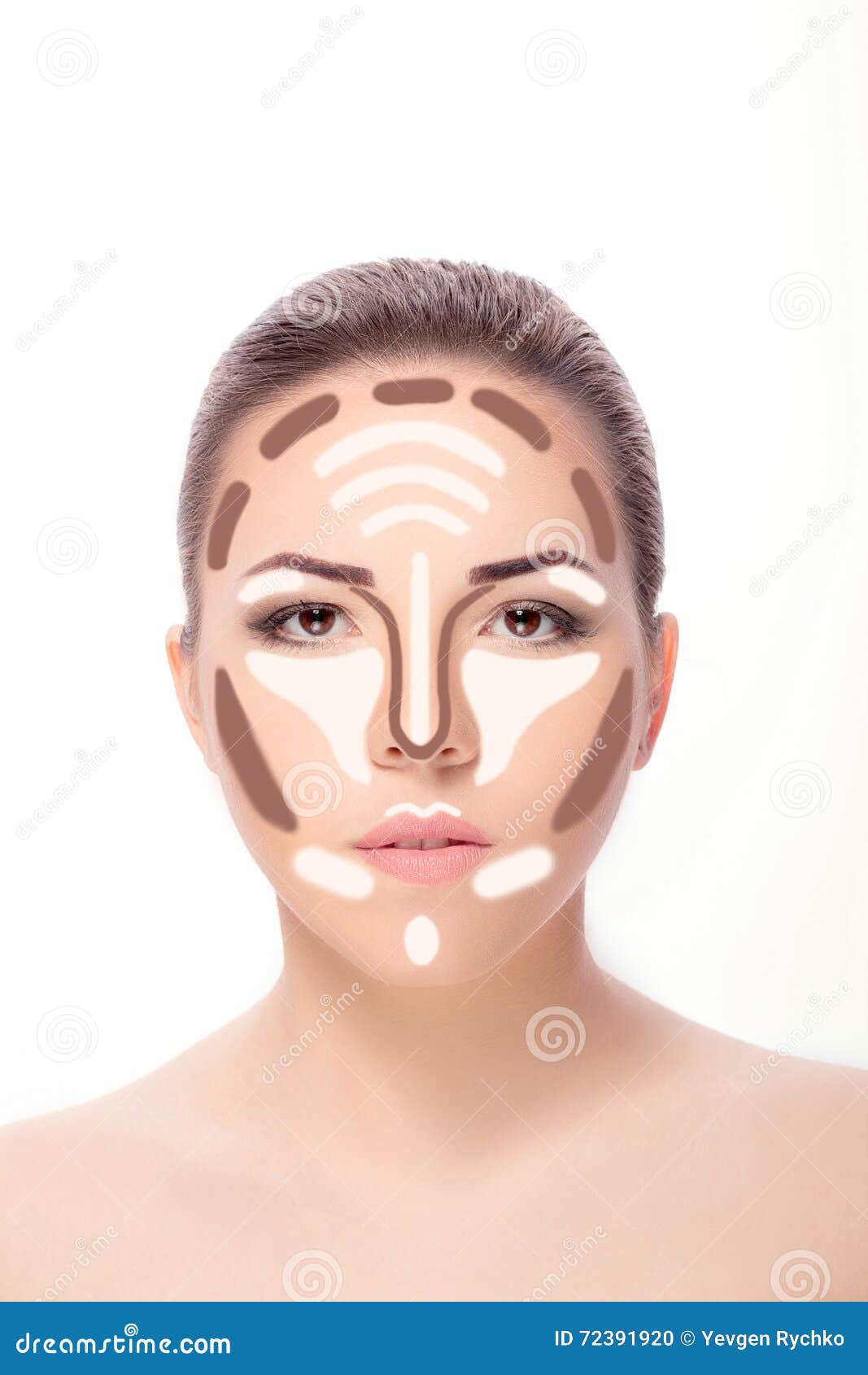 Contouring.Make Up Woman Face Stock Photo - Image of makeup, applying ...