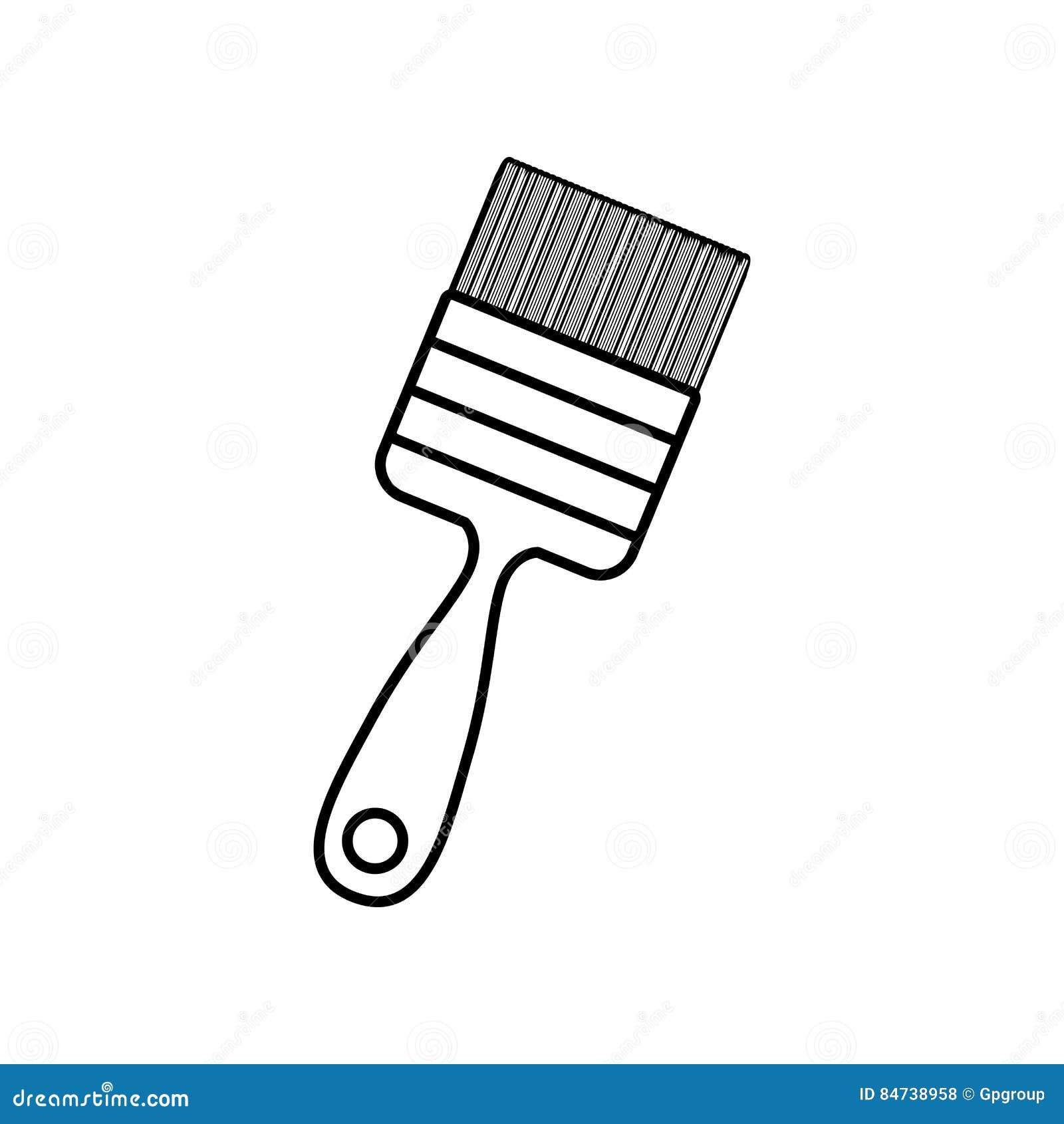 Contourlijn Zwart-wit Met Penseel Vector Illustratie - Illustration of ...