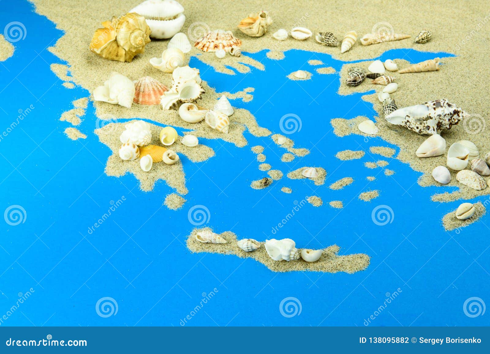 Greece from Sand and Shells Stock Photo - Image of trip, adventure ...