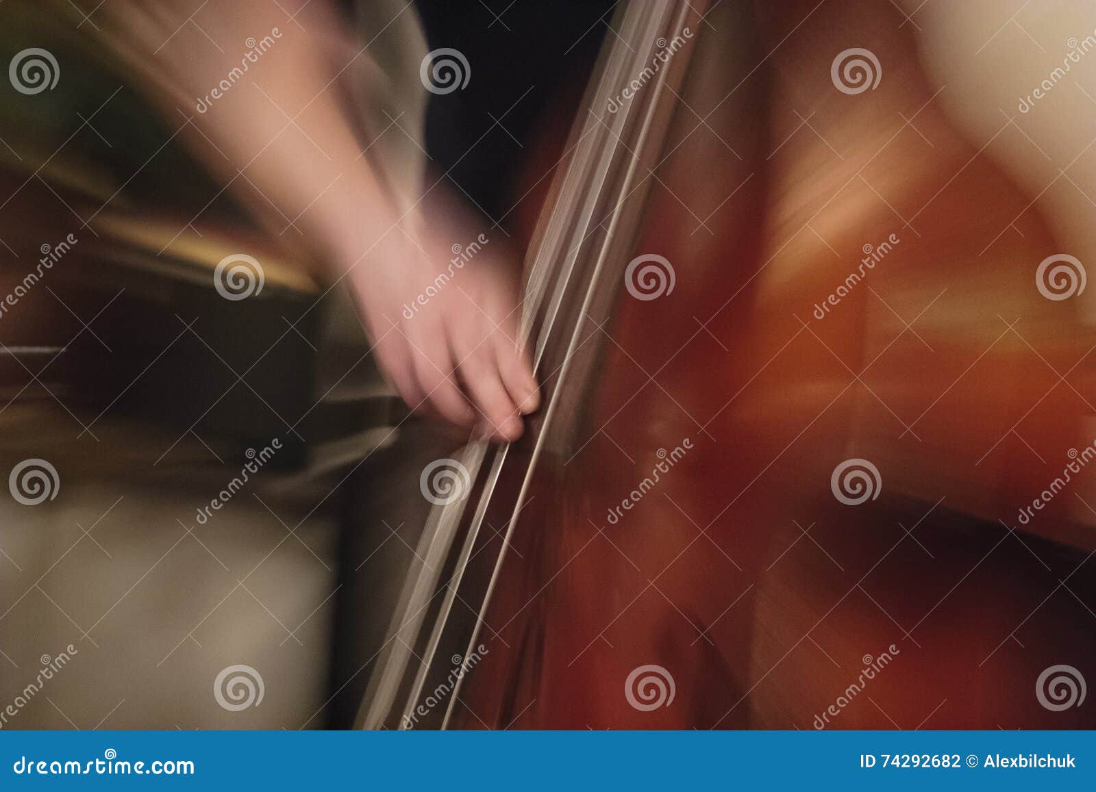 Contra-bass Player Performing Onstage Stock Photo - Image of blur ...
