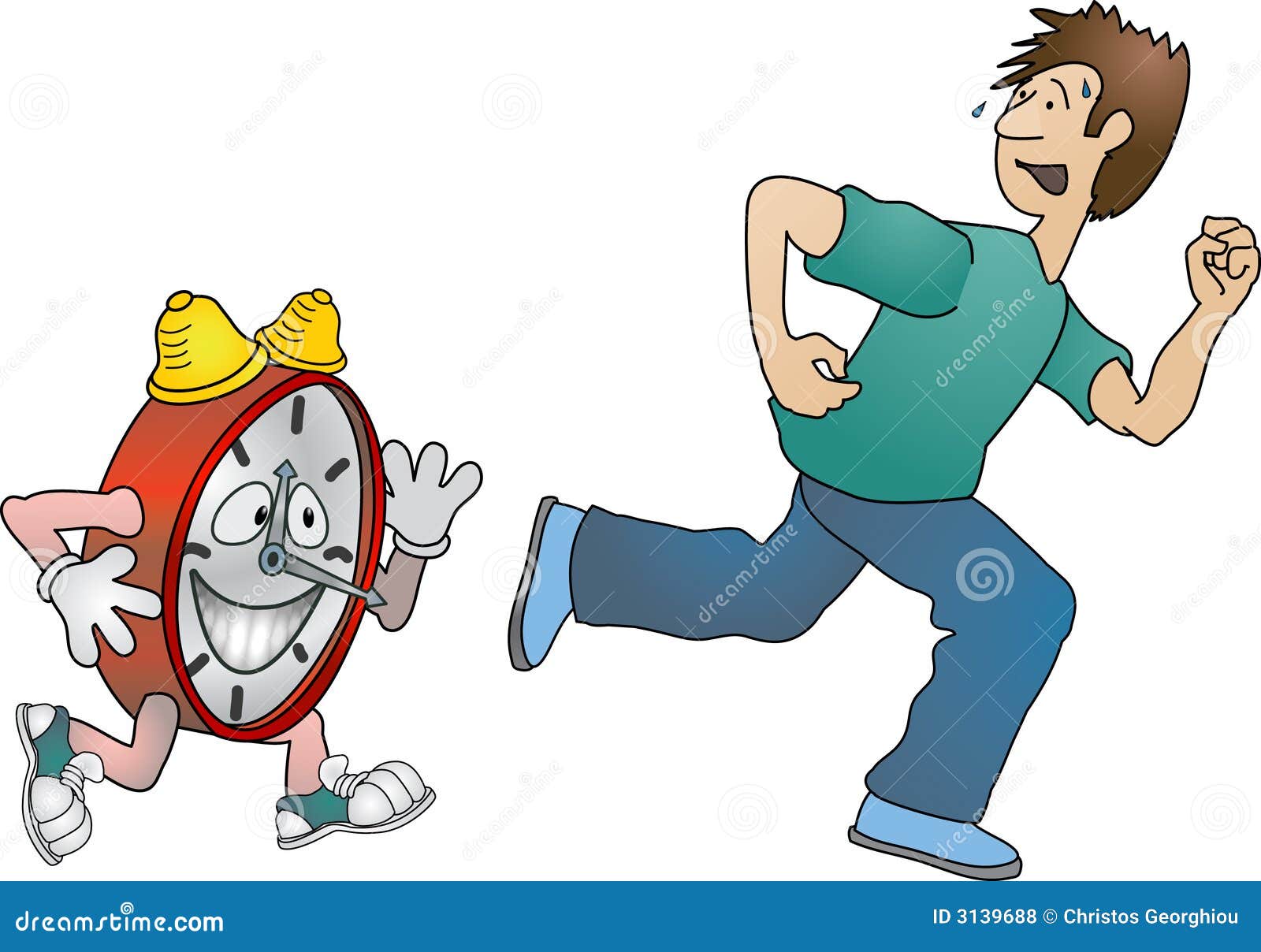 Contra el reloj ilustración del vector. Ilustración de antropomorfo ...