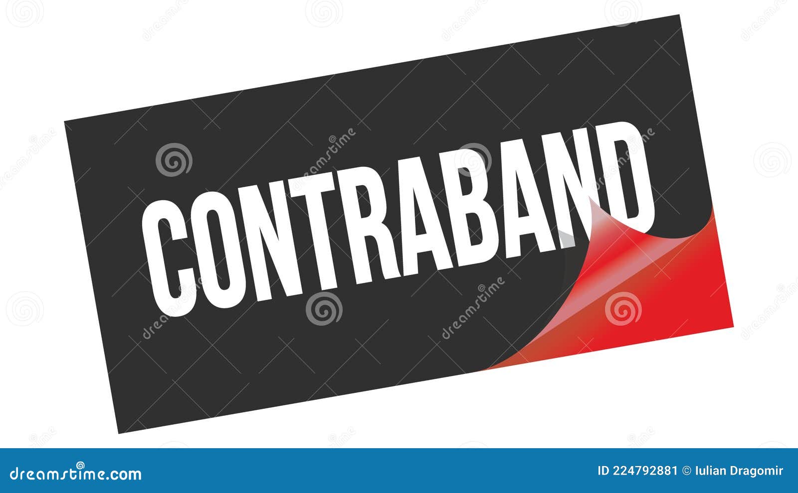 CONTRABAND Text on Black Red Sticker Stamp Stock Illustration ...