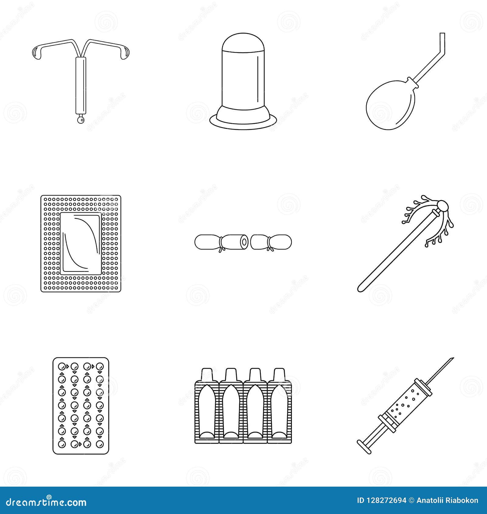 Contraception Icon Set, Outline Style Stock Vector - Illustration of ... Contraception Icon Set, Outline Style Stock Vector - Illustration of ...