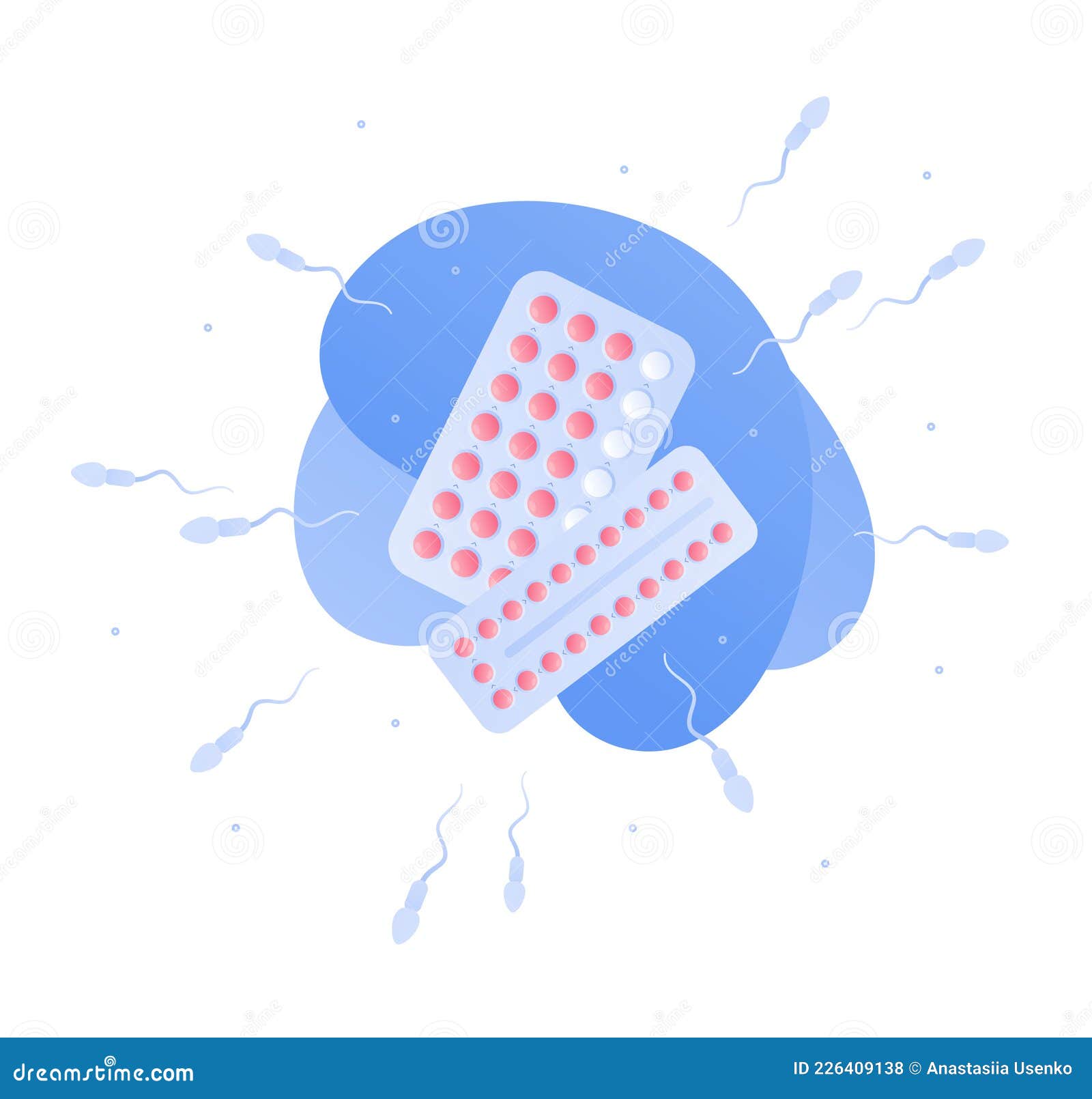 Contraception Method Concept Vector Flat Color Illustration Square