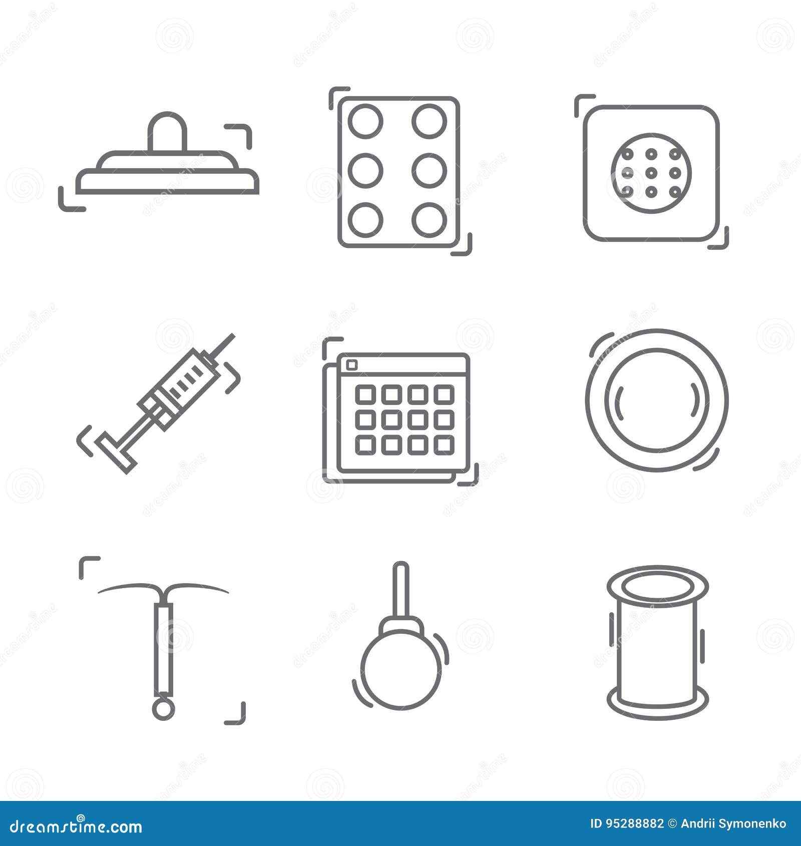 Contraception Methods Line Icon. Vector Illustration Stock Vector ...