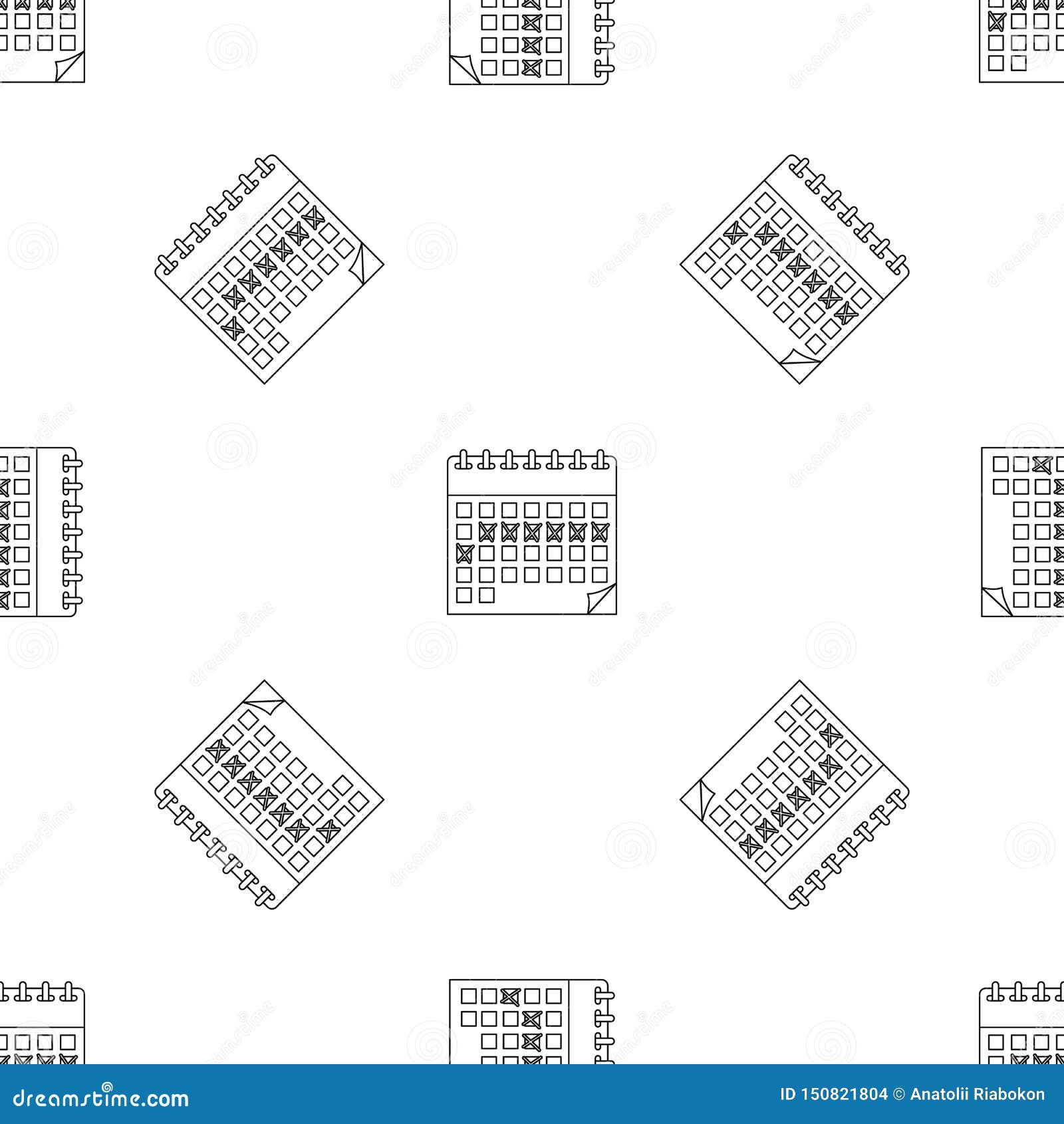 Contraceptive Calendar Pattern Seamless Vector Stock Vector ...
