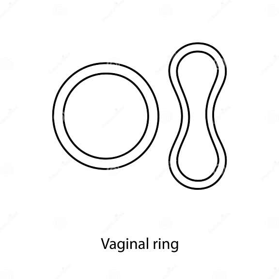 Contraceptive Method Vaginal Ring Line Icon in Vector. Stock Vector ...