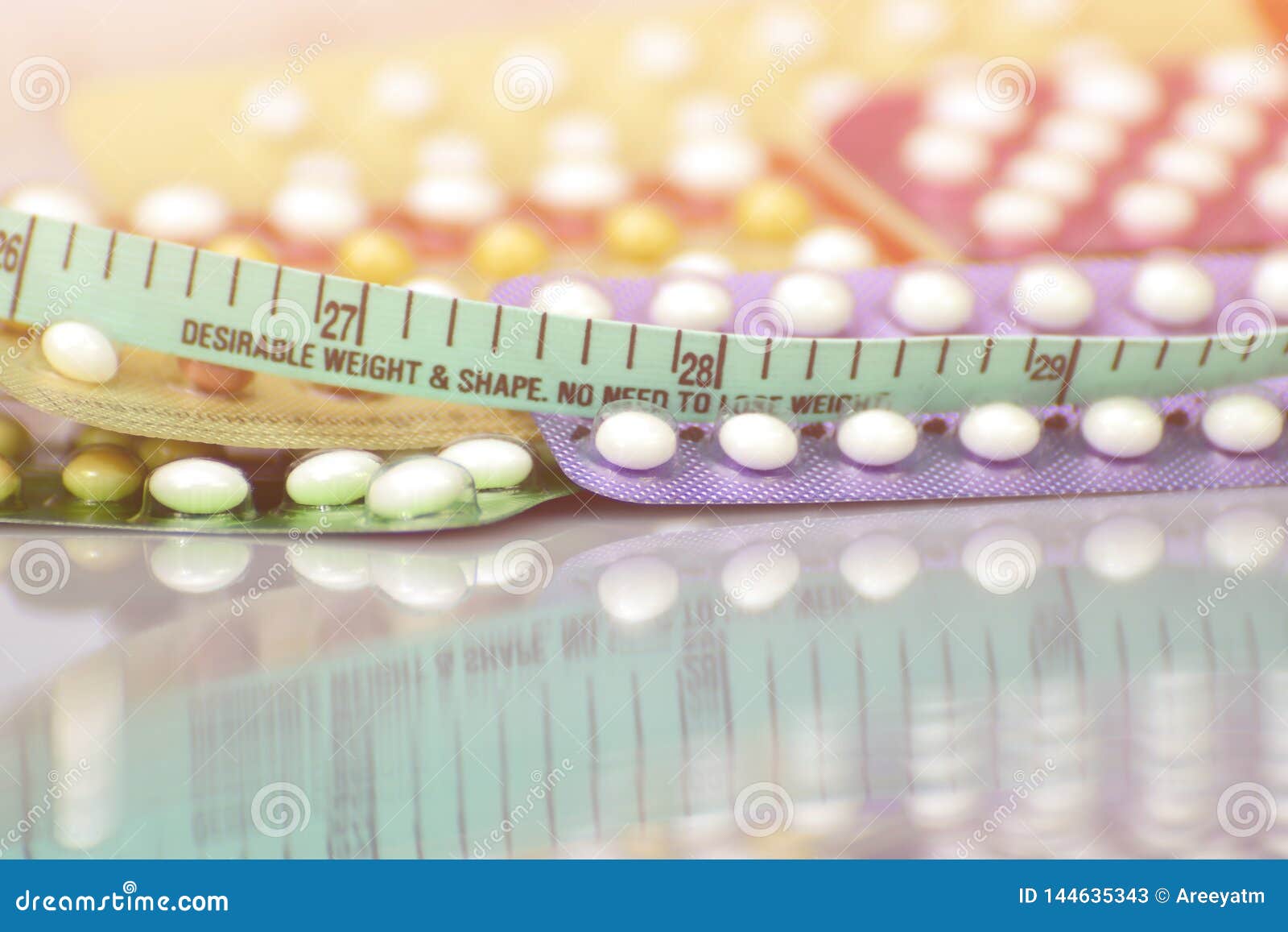 Contraceptive Pill Background In Concept Of No Weight Gain Effect Stock Image Image Of Pills