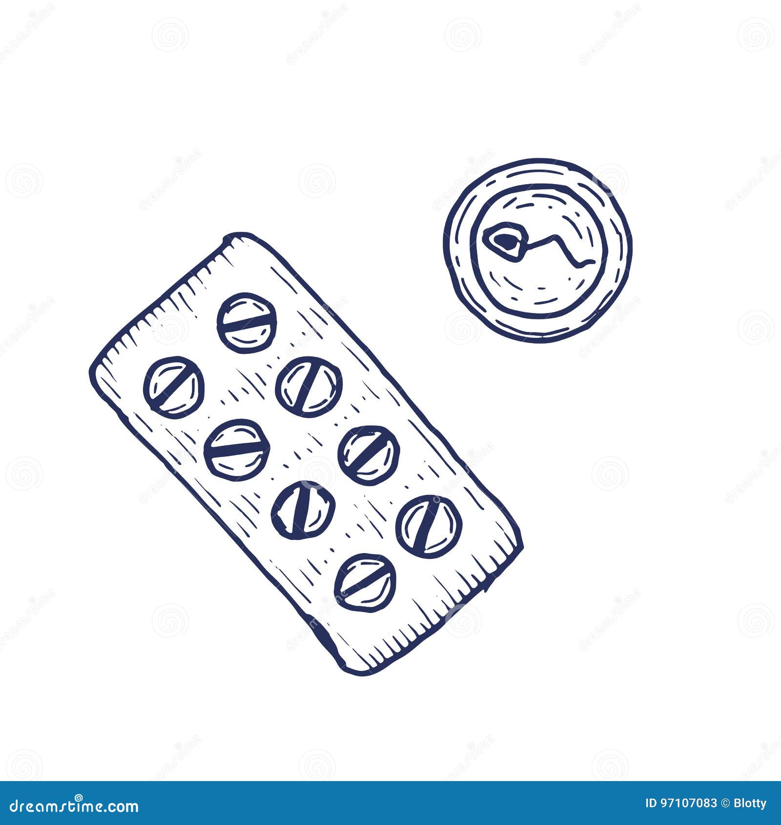 Contraceptive Pill Sperm and Egg Cell Hand Drawing Stock Vector ...