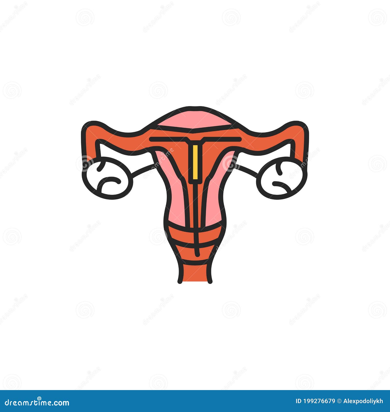 Contraceptive Spiral Color Line Icon Intrauterine Device Birth