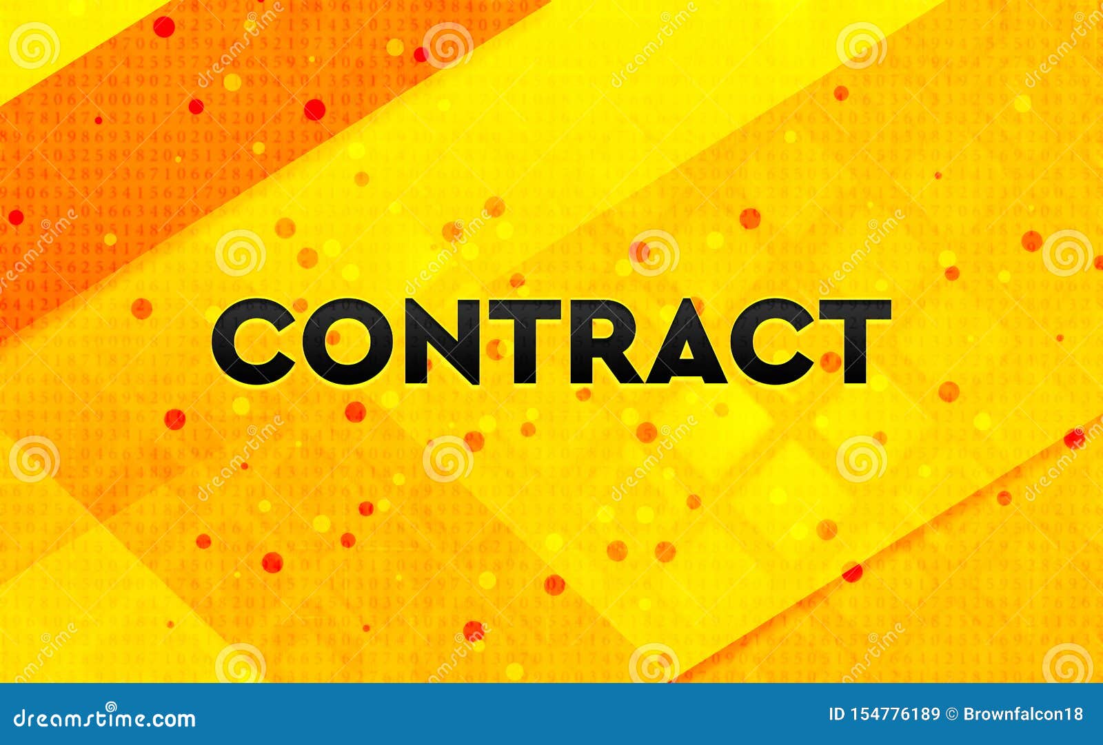Contract Abstract Digital Banner Yellow Background Stock Illustration ...