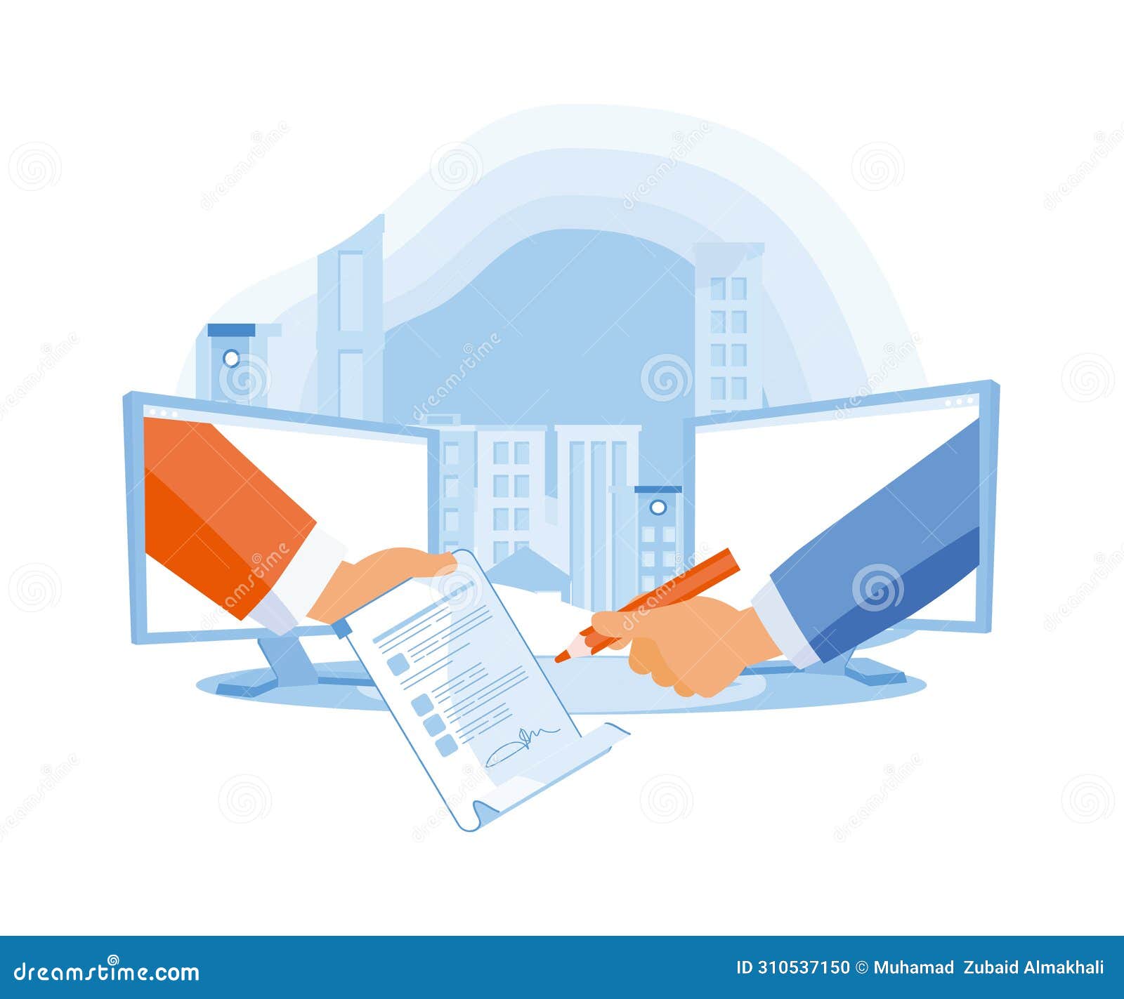 Contract Agreement Concept. Digital User Agreement Signing Digital ...