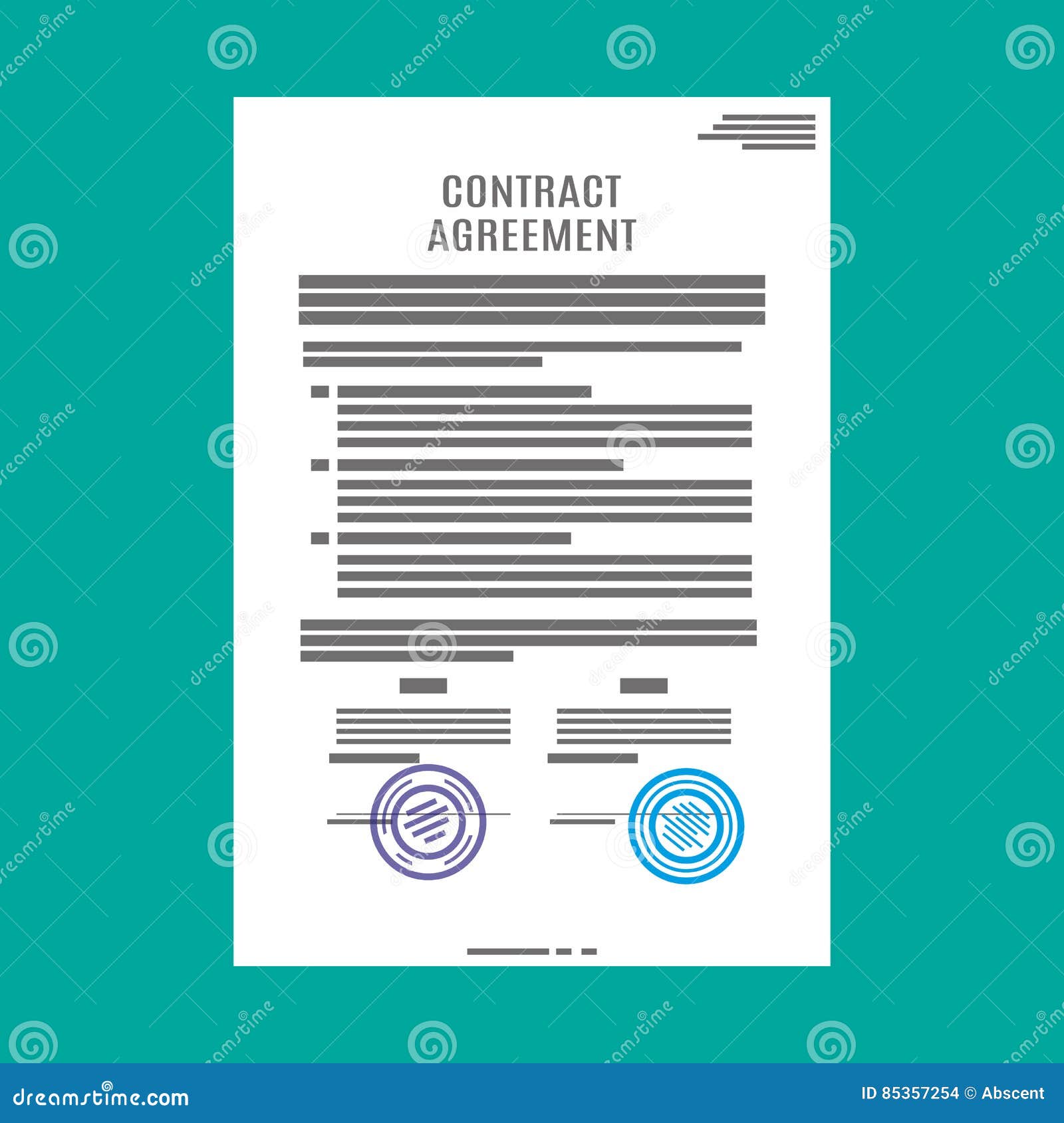 Contract Agreement Paper Blank with Seal Stock Vector - Illustration of ...