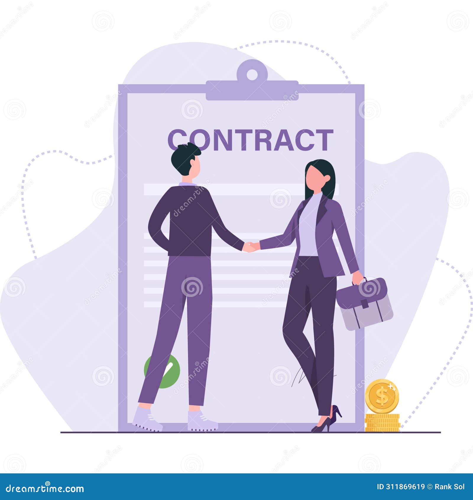 Approval Contract Illustration | CartoonDealer.com #311869619