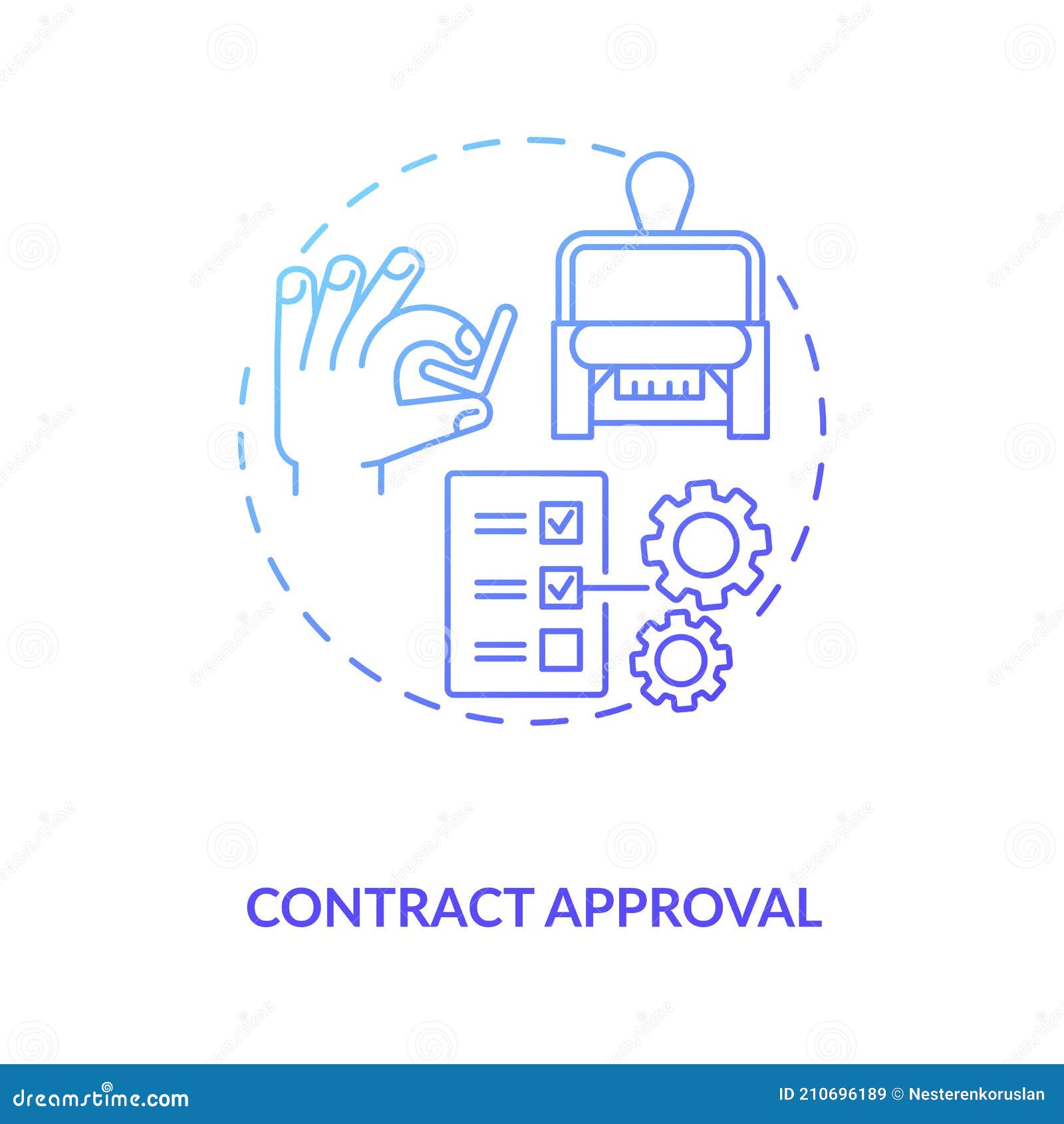Contract Approval Concept Icon Stock Vector - Illustration of form ...