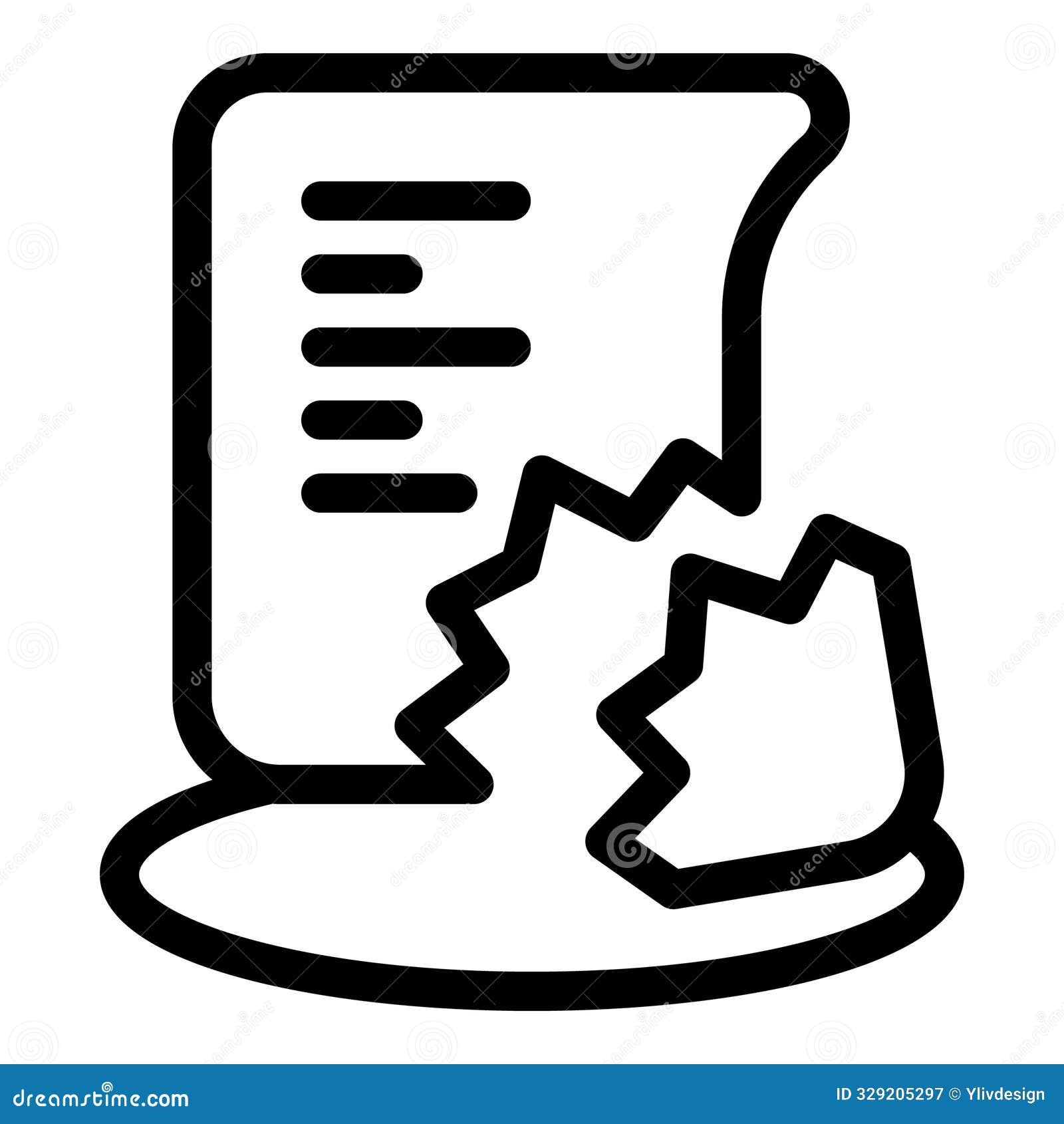 Contract Being Broken with Torn Paper Icon Stock Illustration ...