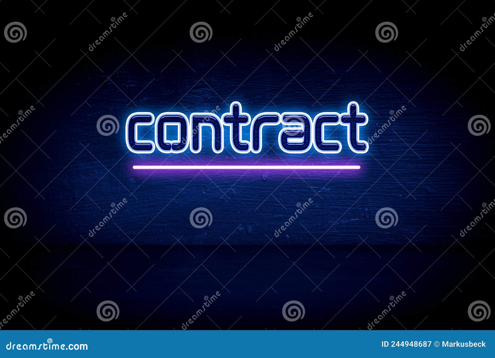Contract - Blue Neon Announcement Signboard Stock Illustration ...
