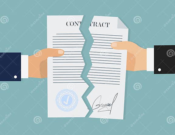 Contract Break in Flat Style, Business Concept, Vector Stock Vector ...