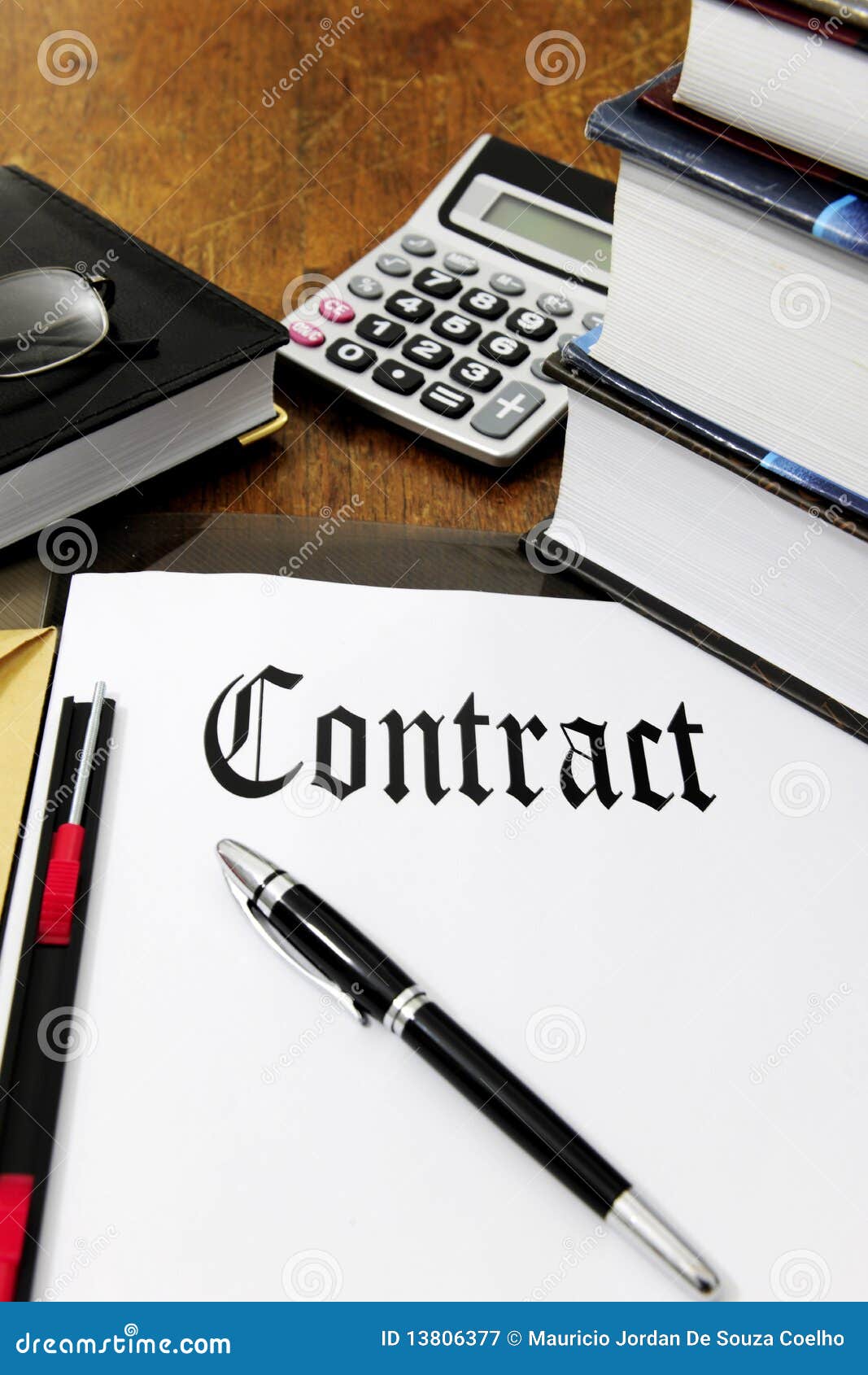 Contract, Calculator And Agents Hand Calculating Budget For Loan ...