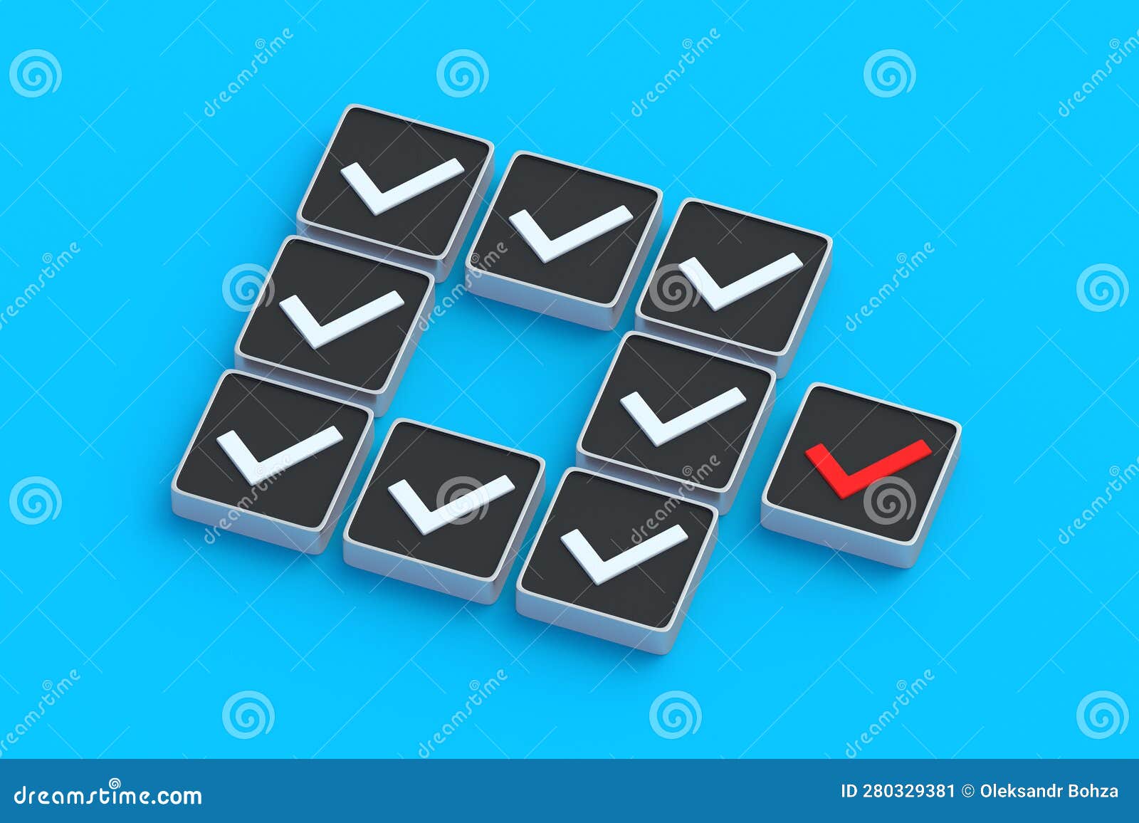 Contract Cancellation. Red Check Mark on Button Stock Illustration ...