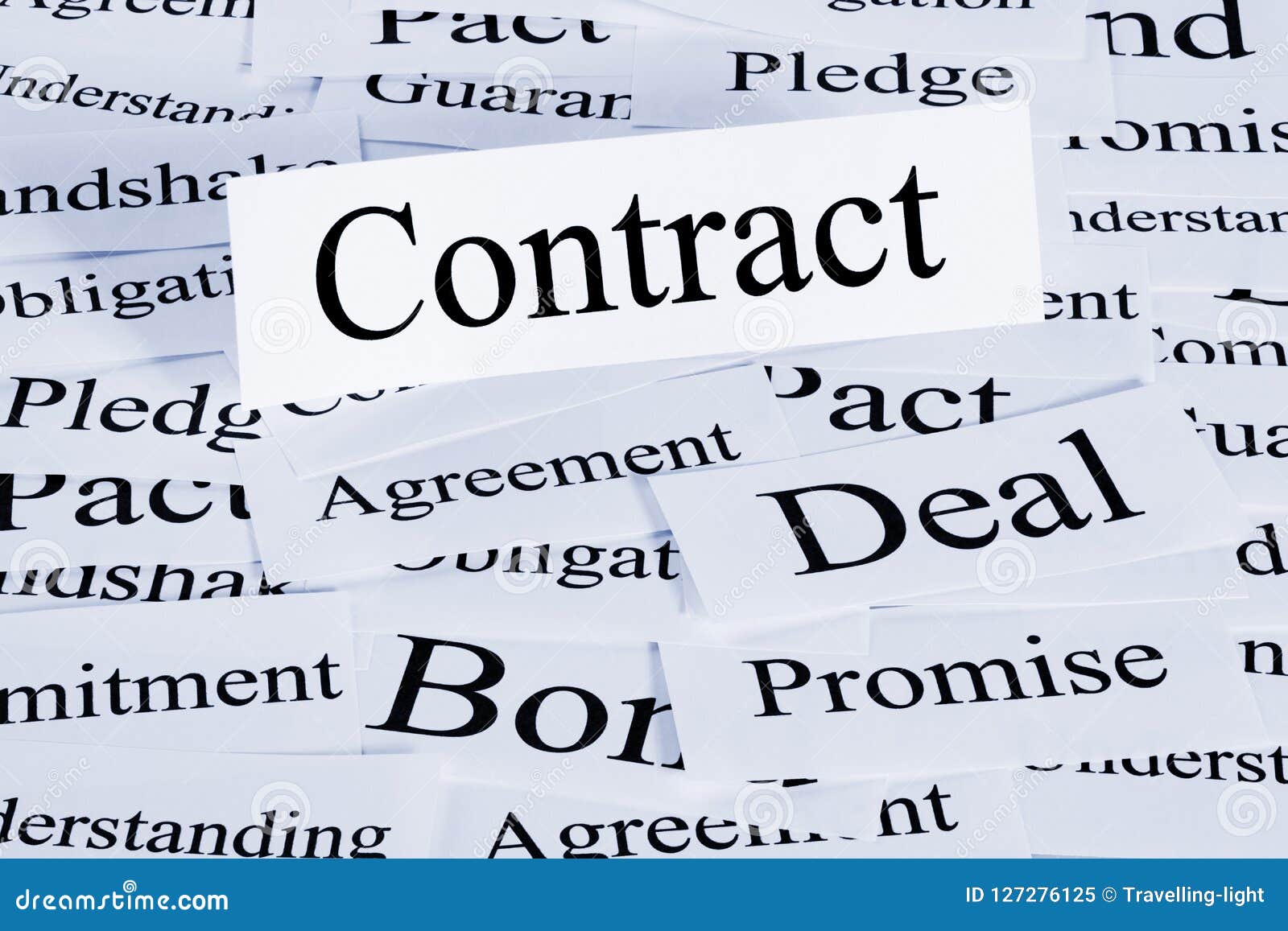 Contract Concept in Words stock image. Image of promised - 127276125