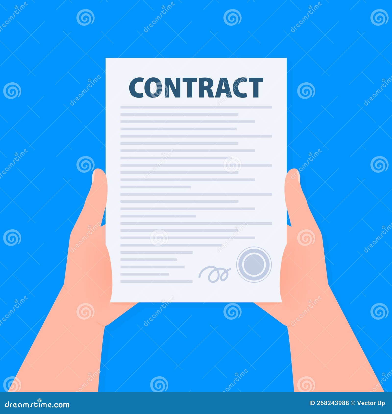Contract Document Form. Sign Contract. Vector Illustration. Stock ...