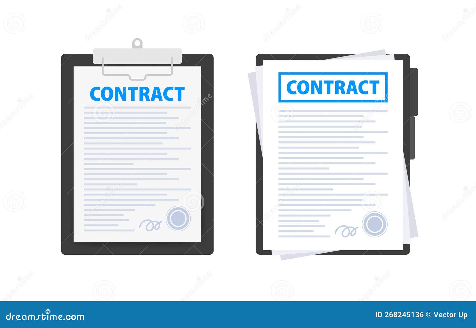 Contract Document Form. Sign Contract. Vector Illustration. Stock ...
