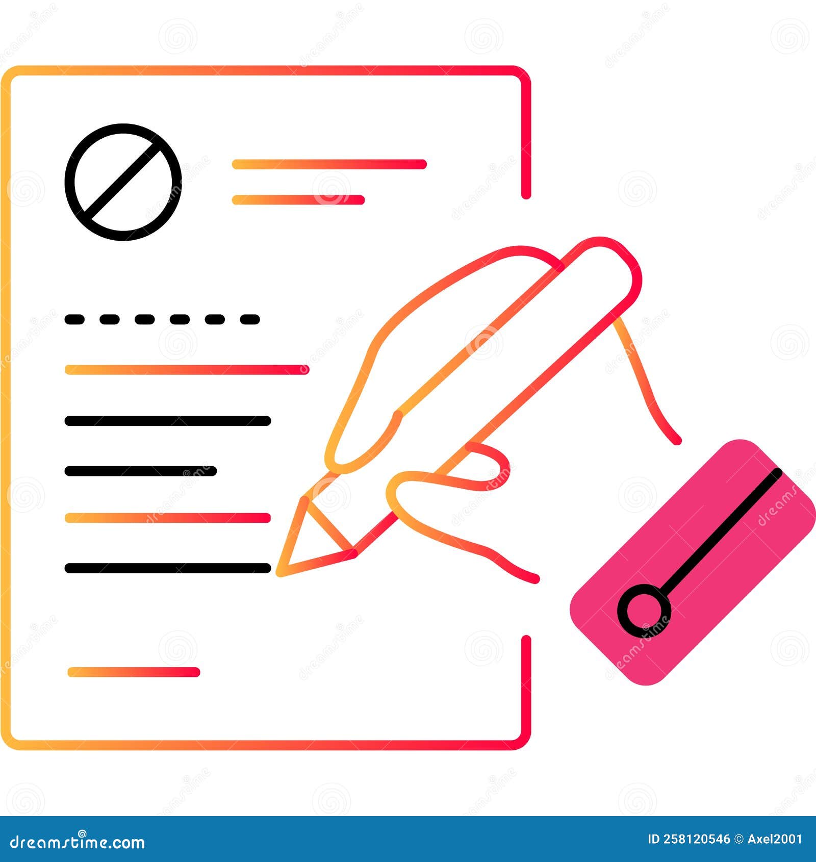 Contract Document Pen Signing Outline Icon Vector Stock Vector ...