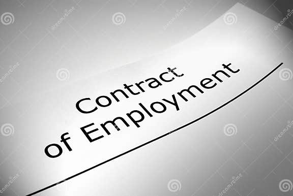 Contract of Employment Printed Document Stock Photo - Image of sheet ...