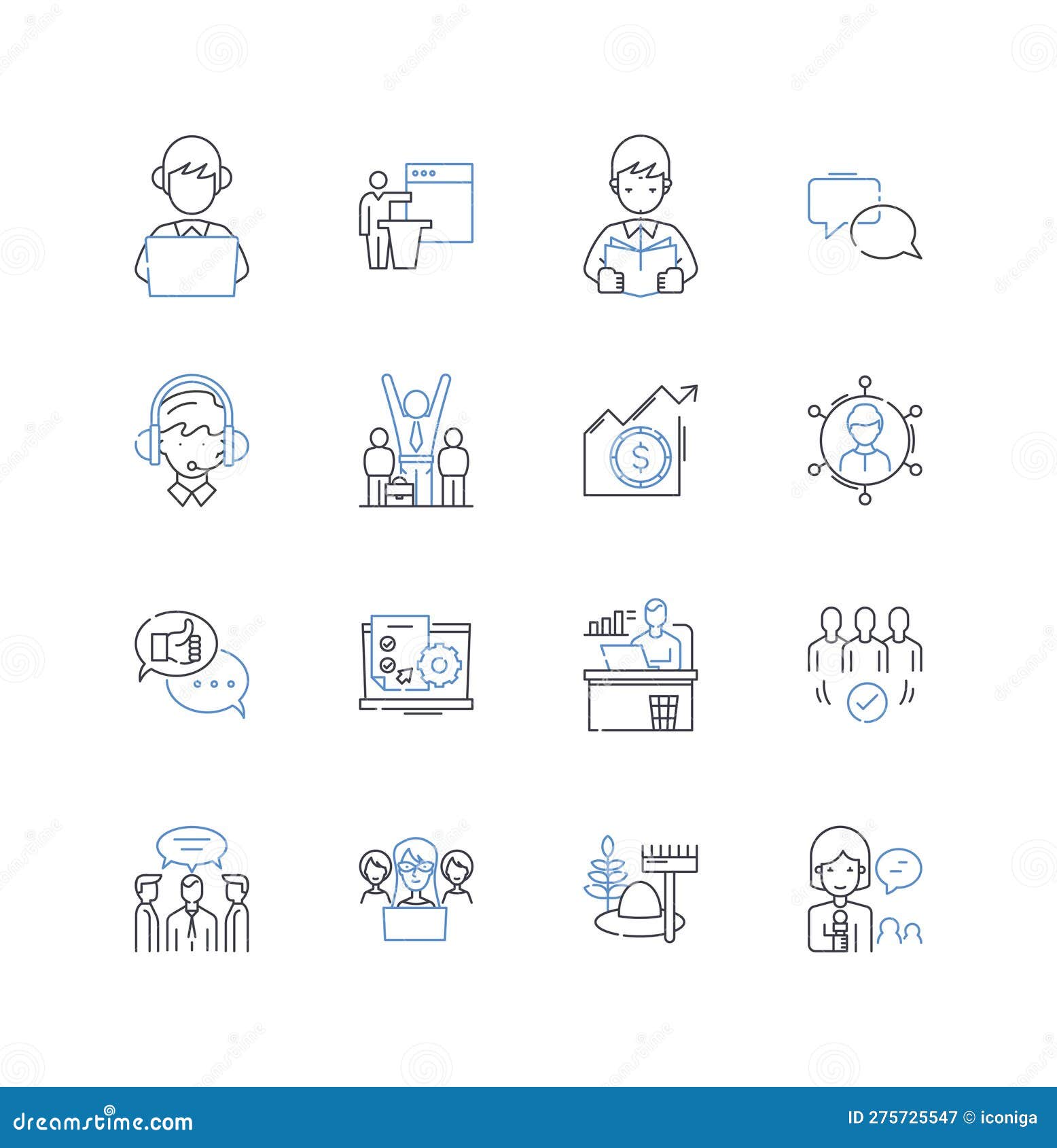 Contract Engagement Line Icons Collection. Agreement, Commitment ...