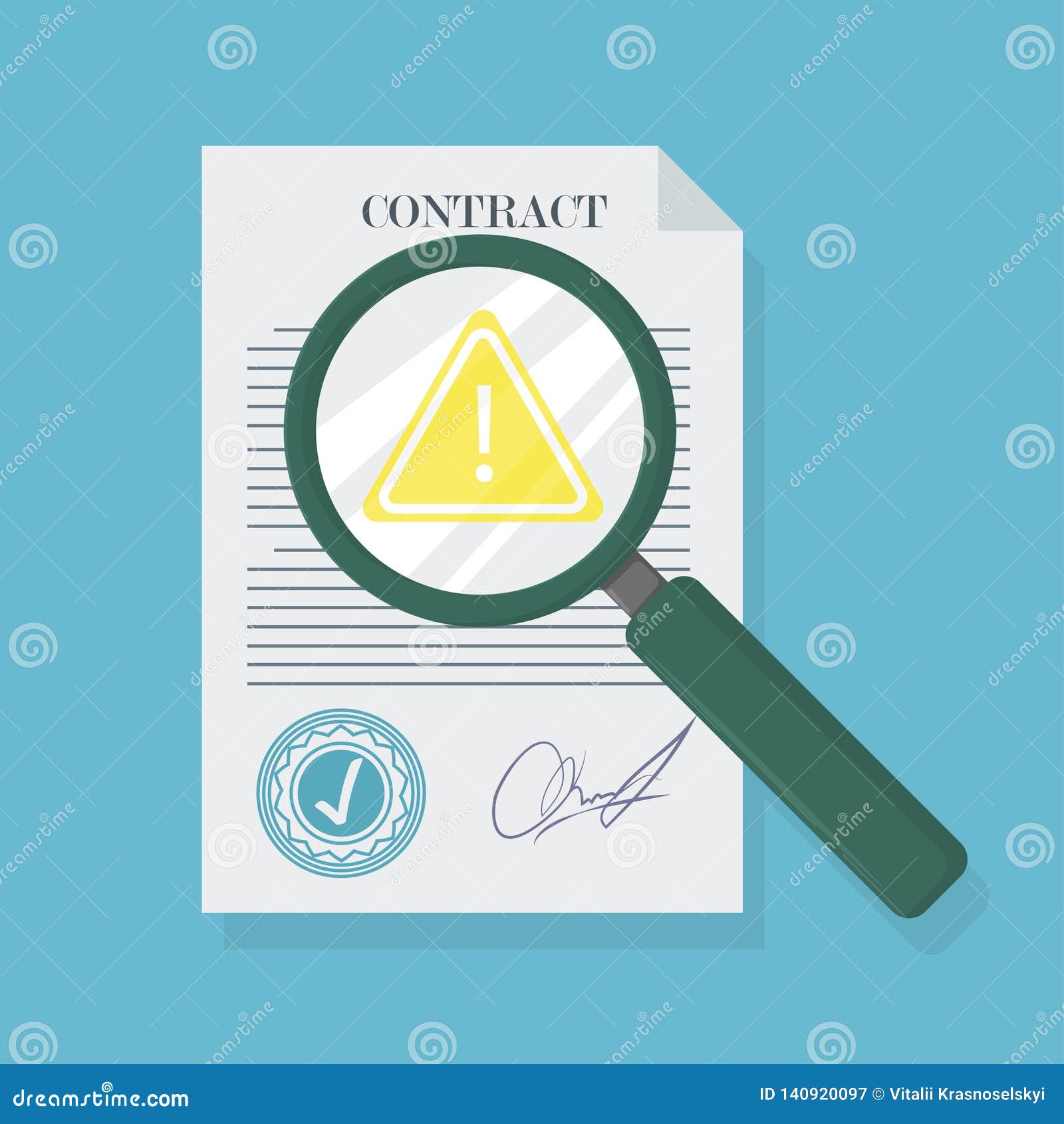 Contract in Flat Style, Business Concept, Vector Stock Vector ...