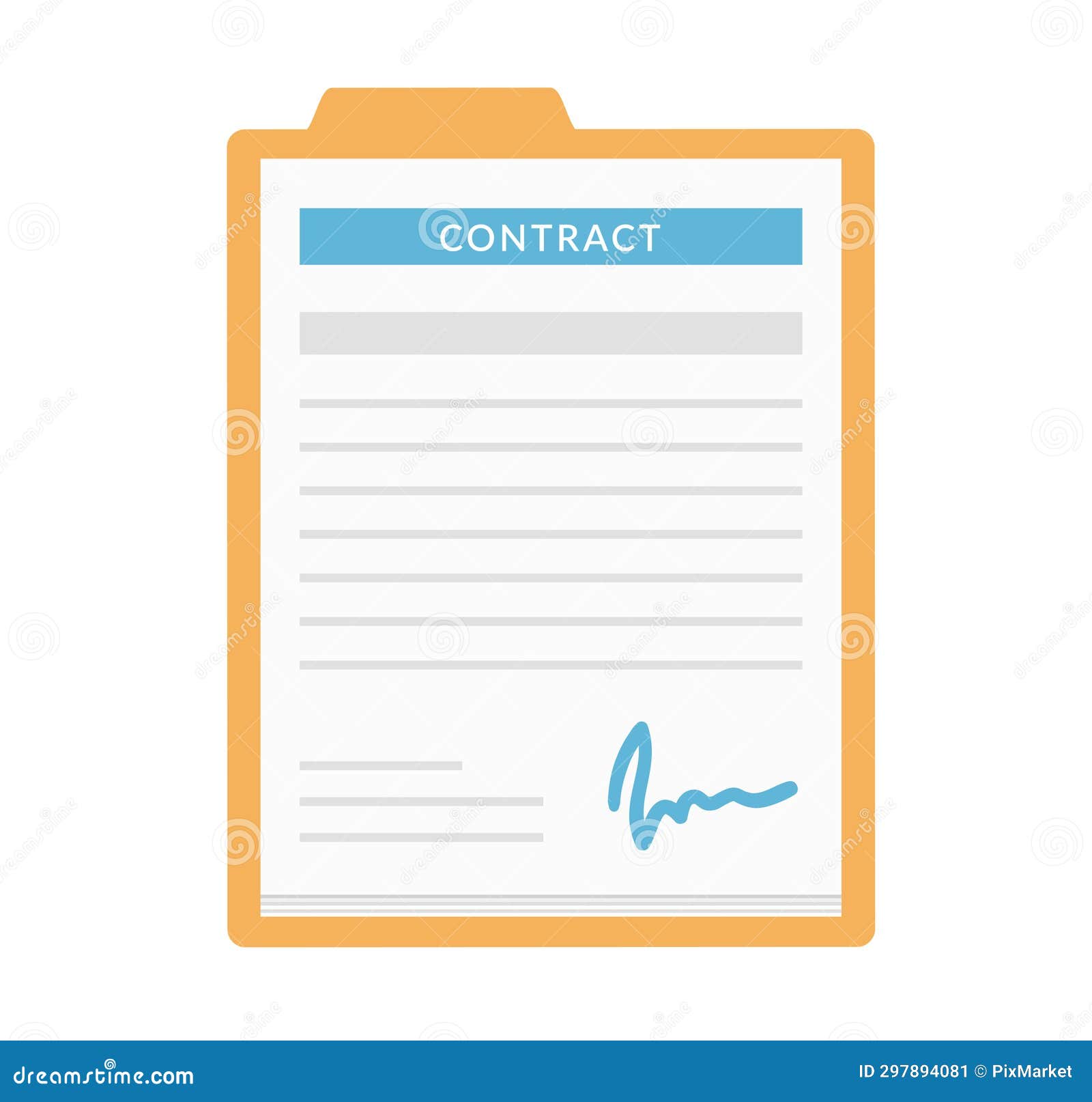 Contract stock illustration. Illustration of signature - 297894081