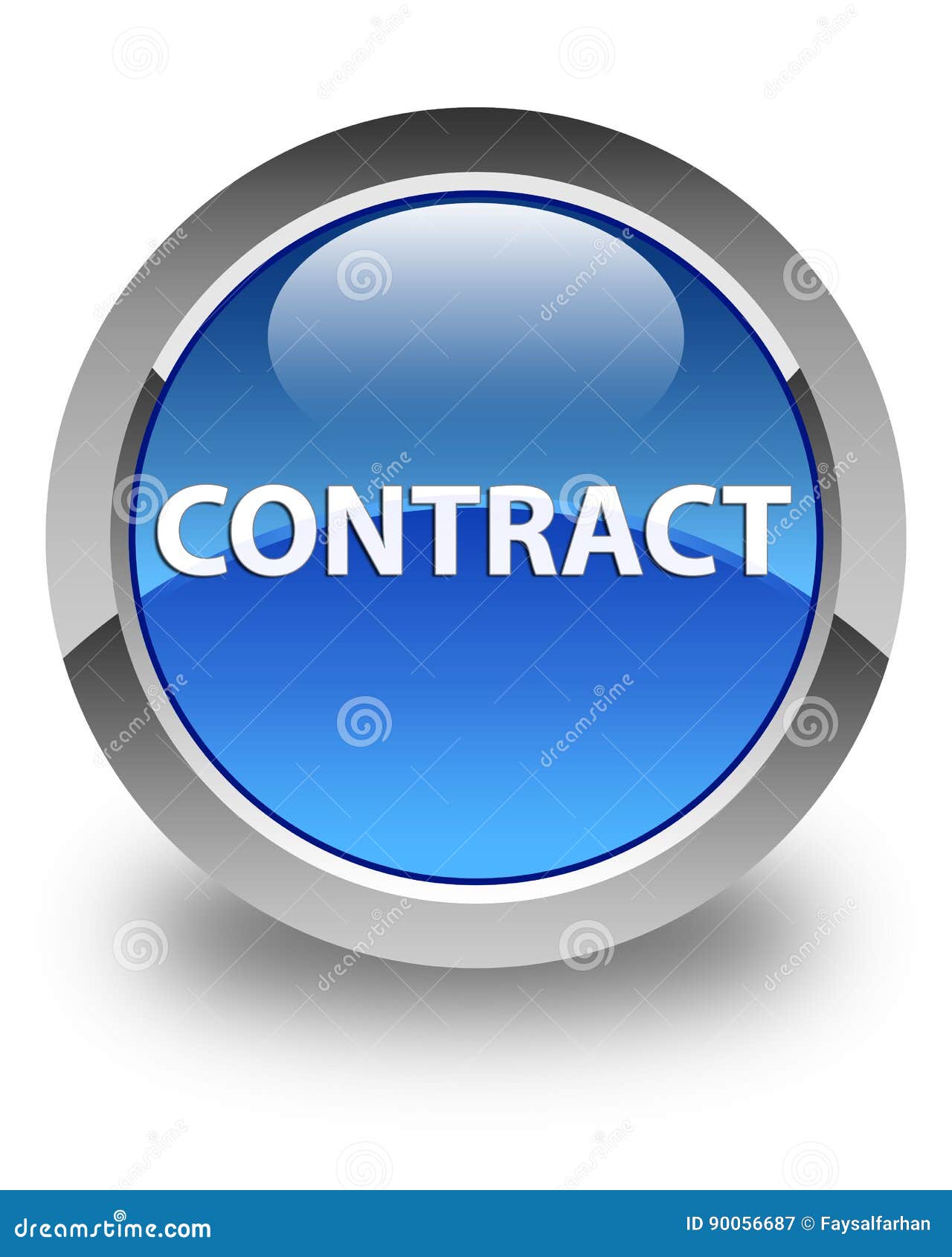 Contract Glossy Blue Round Button Stock Illustration - Illustration of ...