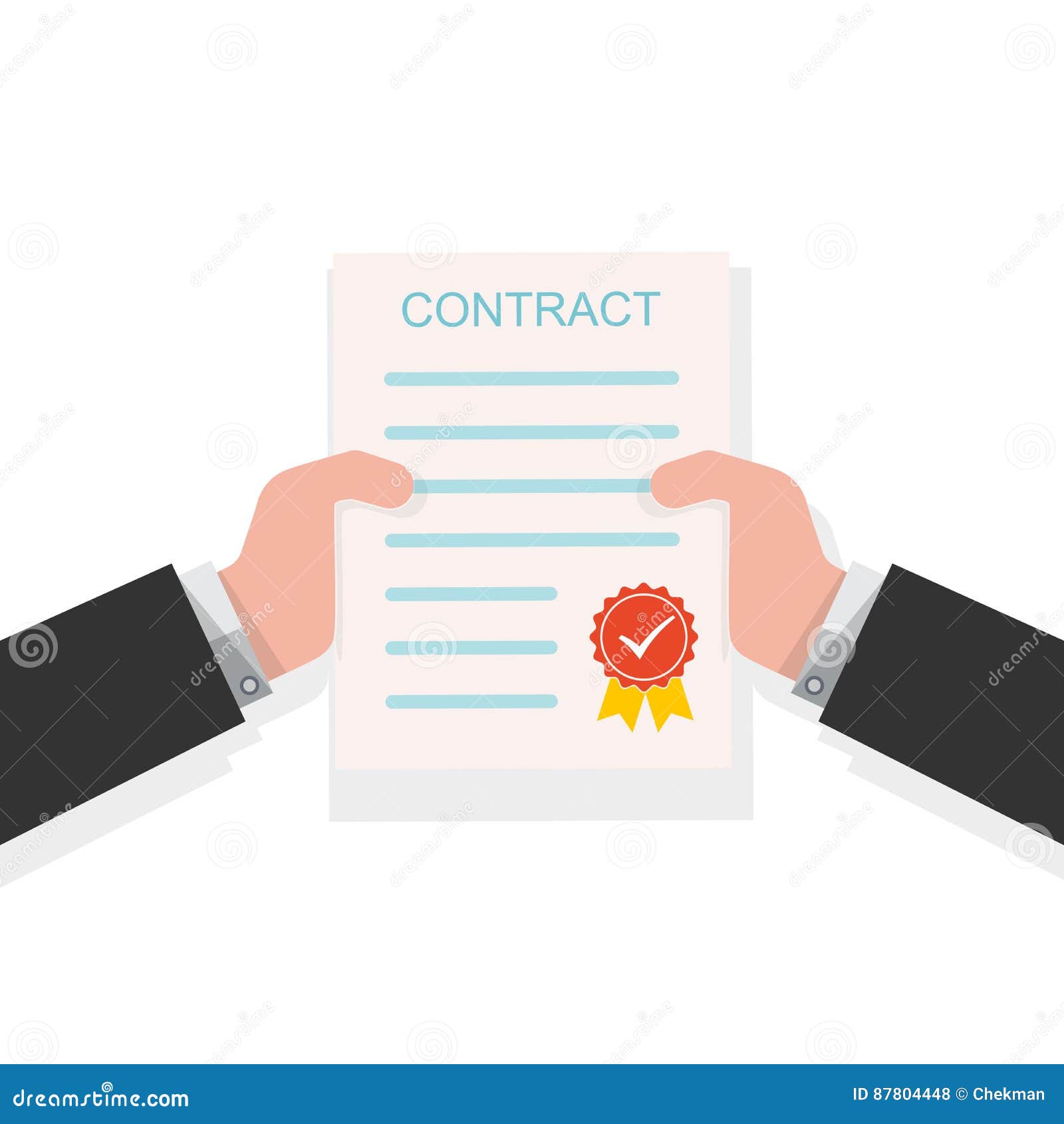 Contract in the Hand. Vector Illustration Stock Illustration ...