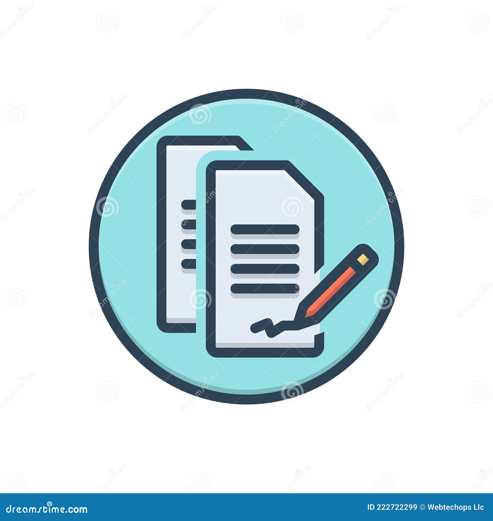 Color Illustration Icon for Contract, Agreement and Appendage Stock ...