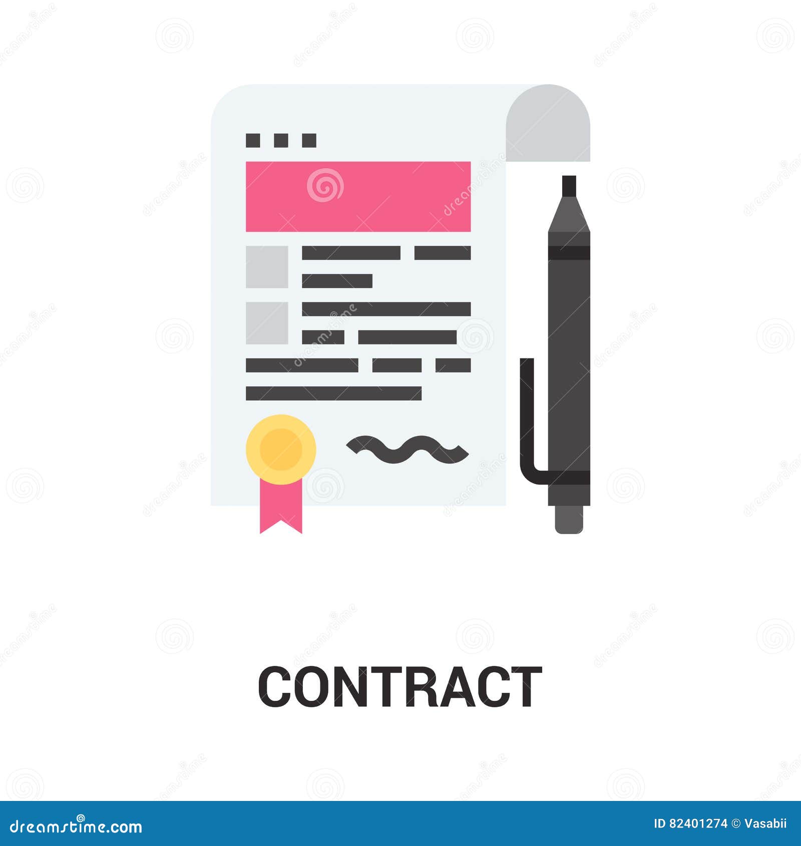 Contract icon concept stock vector. Illustration of commerce - 82401274