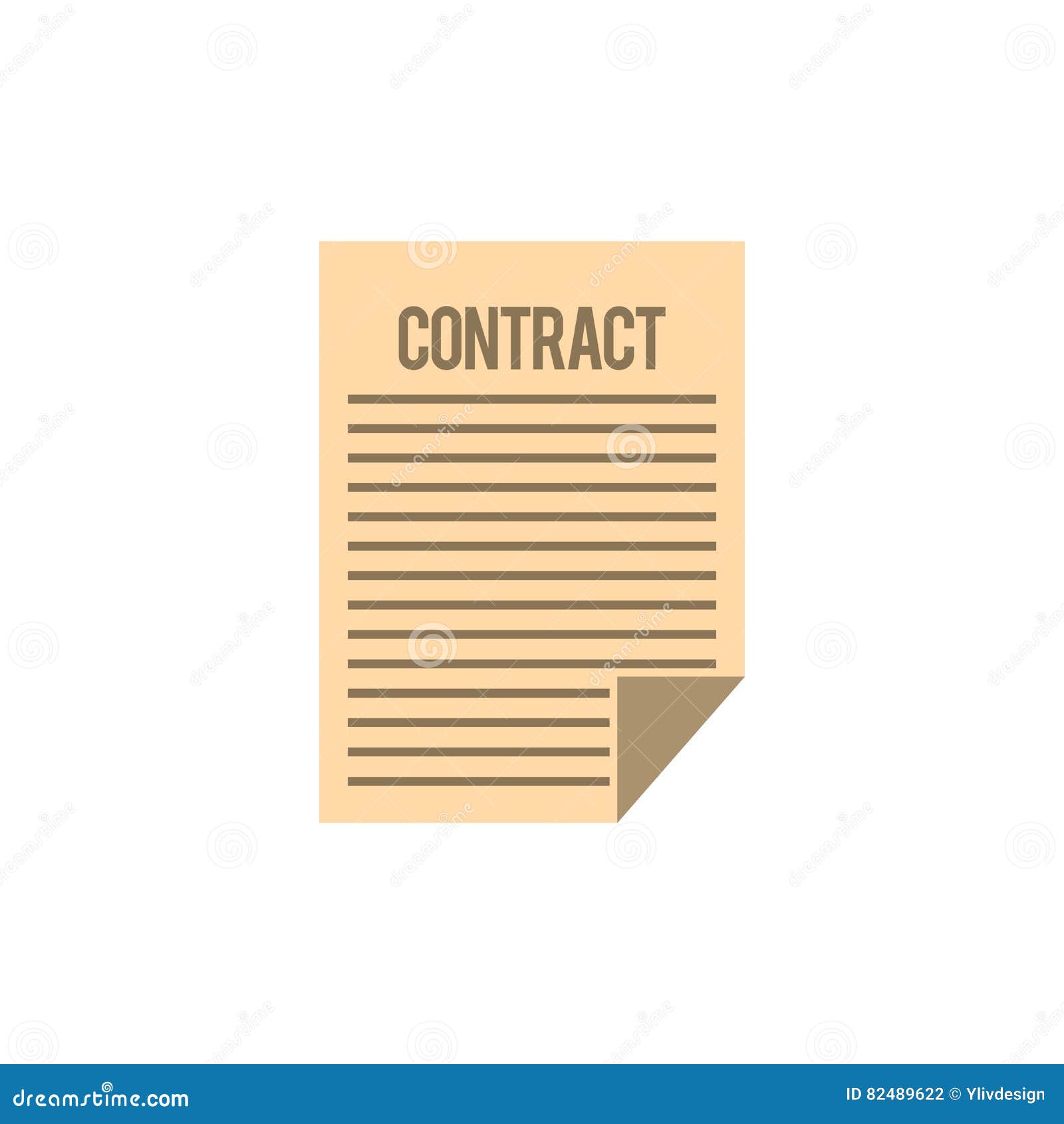 Contract Icon in Flat Style Stock Vector - Illustration of agreement ...