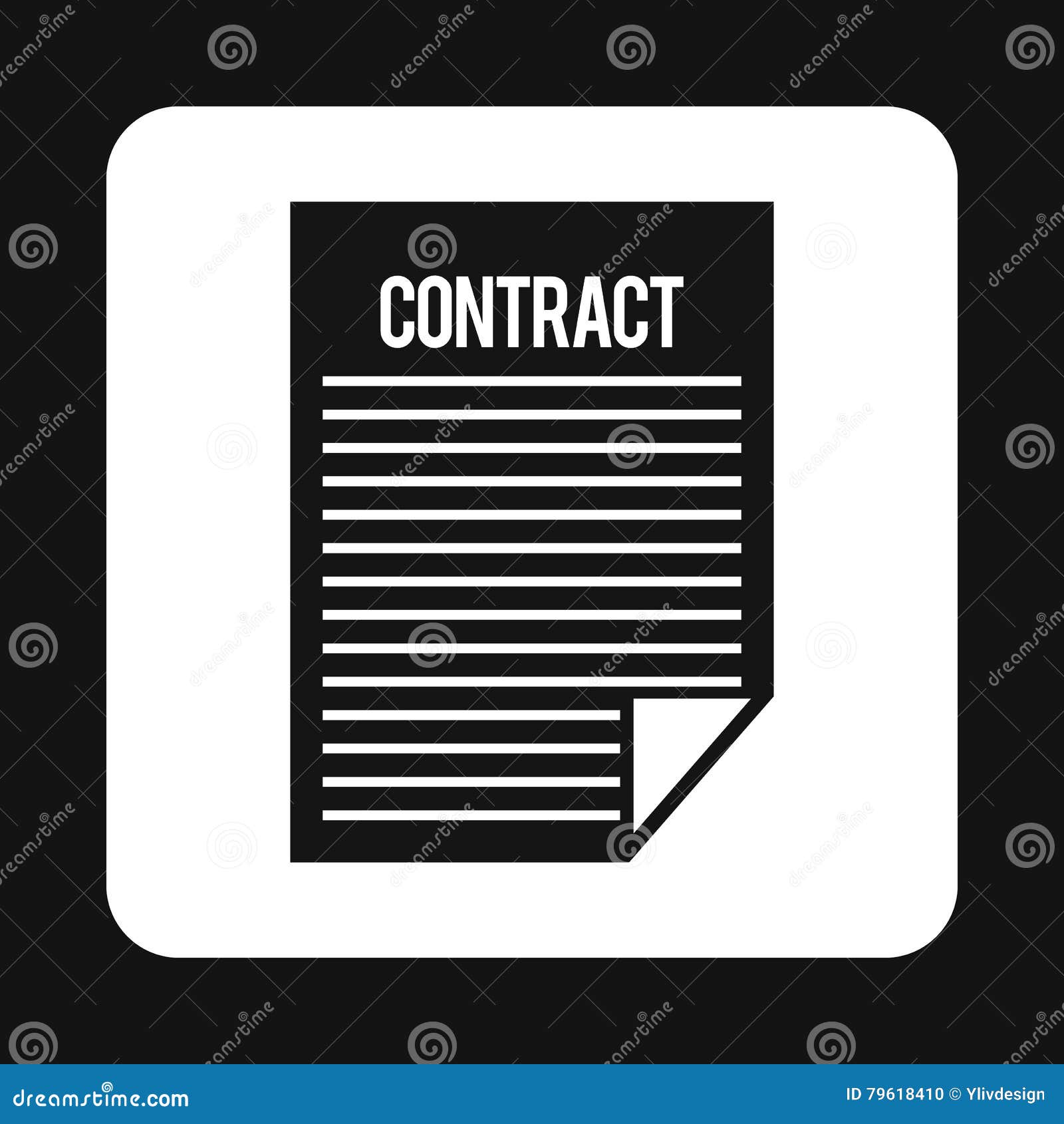 Contract Icon, Simple Style Stock Vector - Illustration of black ...
