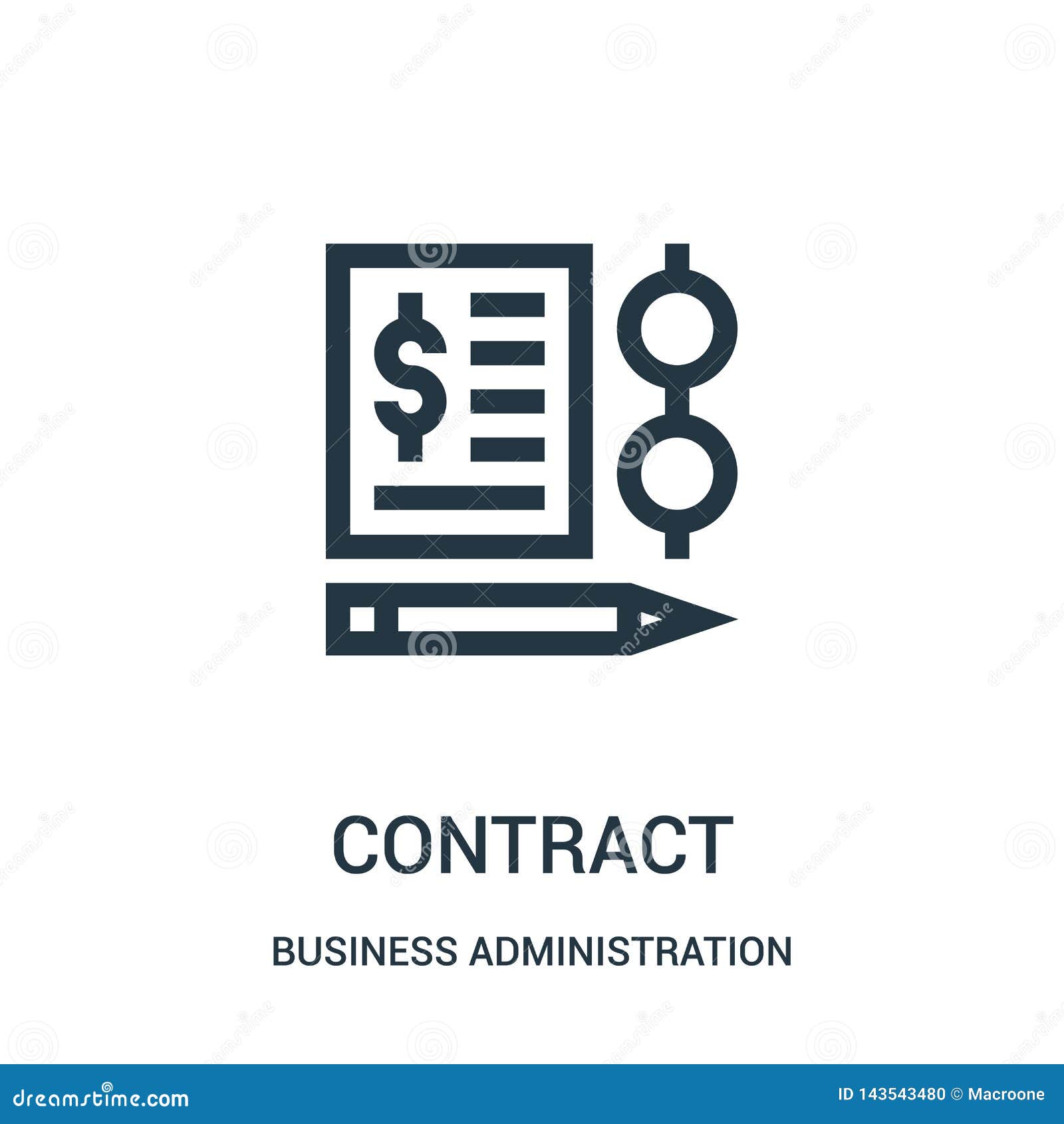 Contract Icon Vector from Business Administration Collection. Thin Line ...