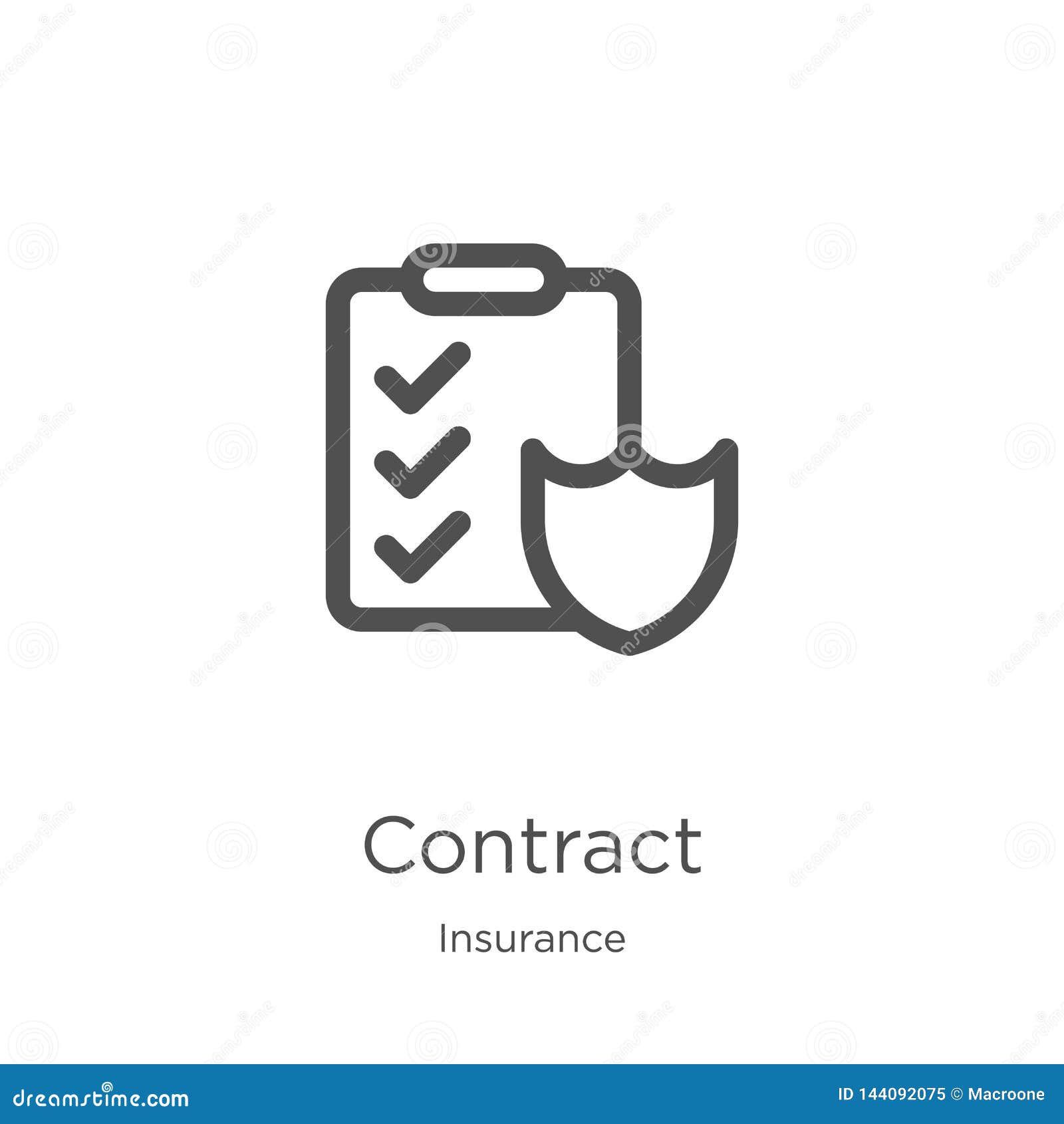 Contract Icon Vector from Insurance Collection. Thin Line Contract ...