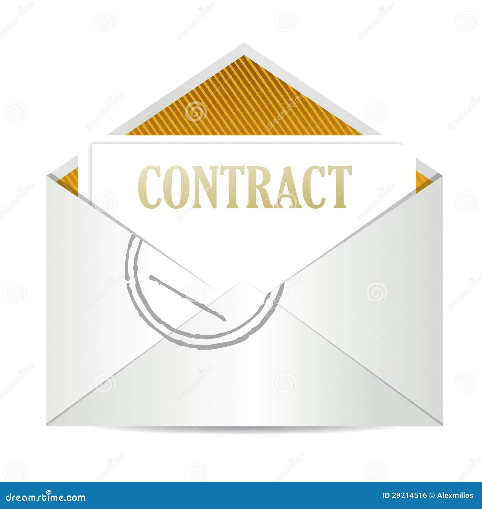 Contract Inside Mailing Envelope Stock Illustration - Illustration of ...